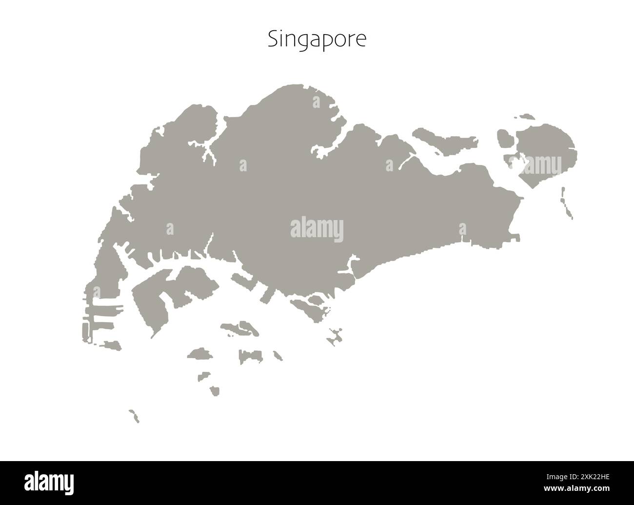 Vector silhouette Singapore map. Simple minimal style Stock Vector ...