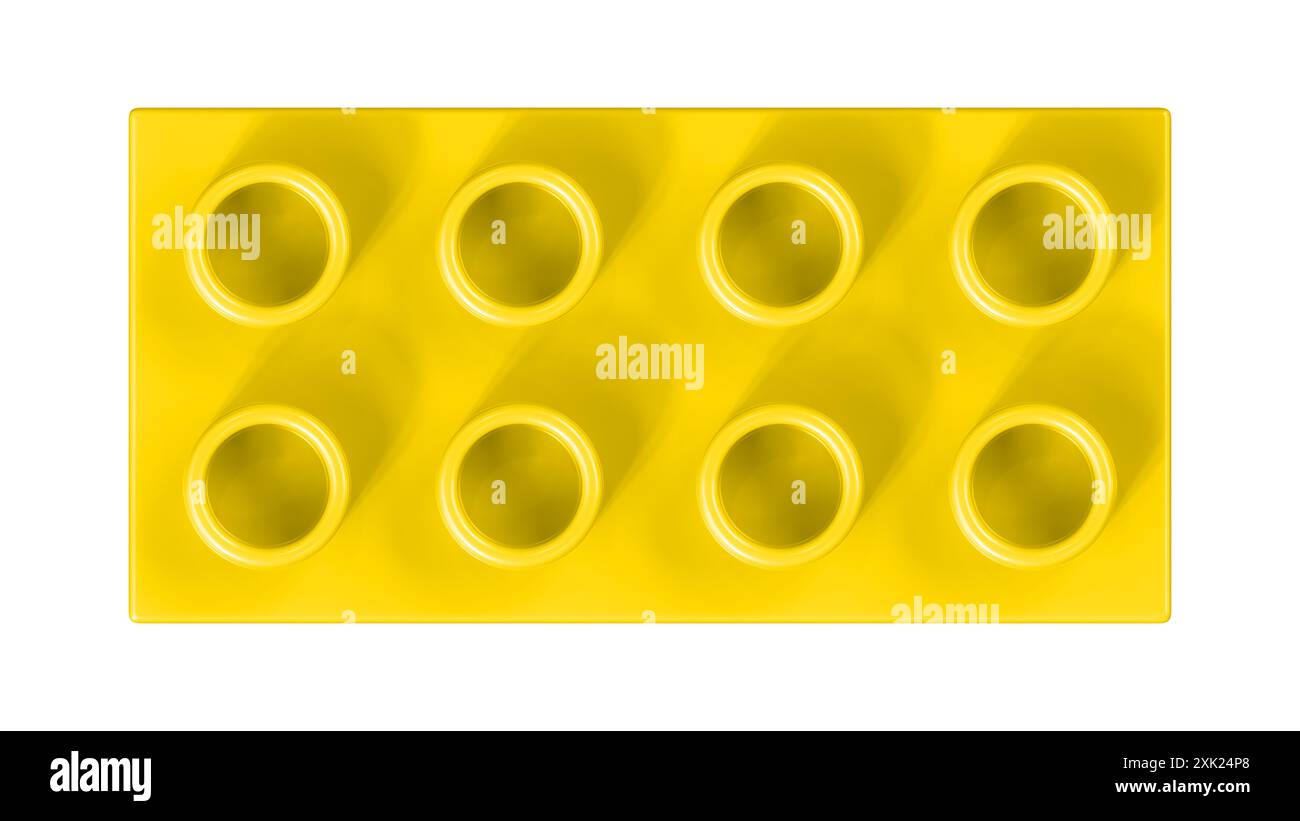 Gold Lego Block Isolated on a White Background. Close Up View of a ...