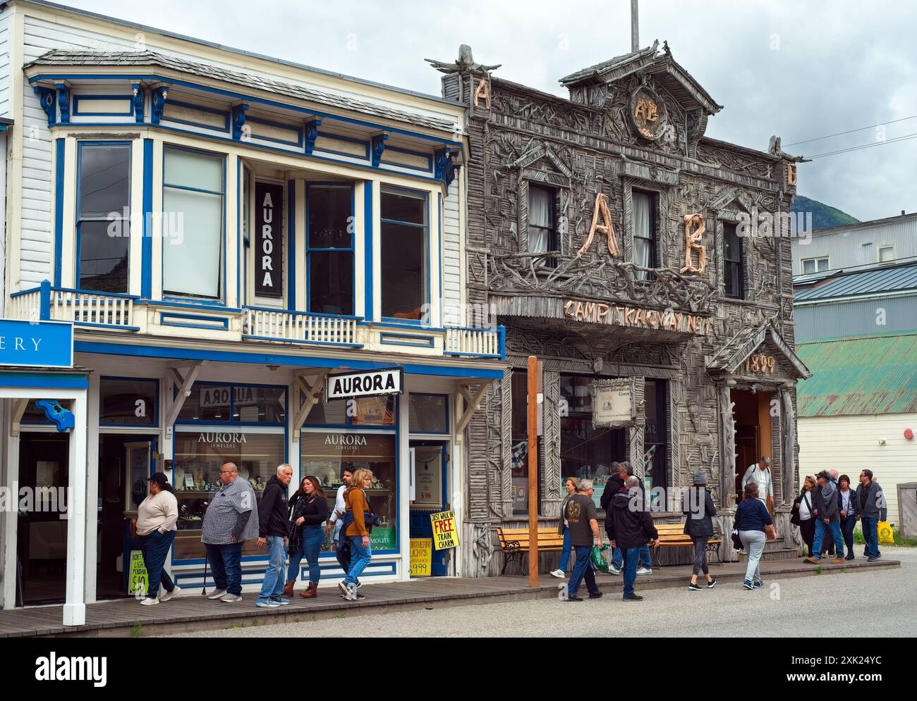 Old buildings on Broadway evoke the gold rush days of the 1890s ...