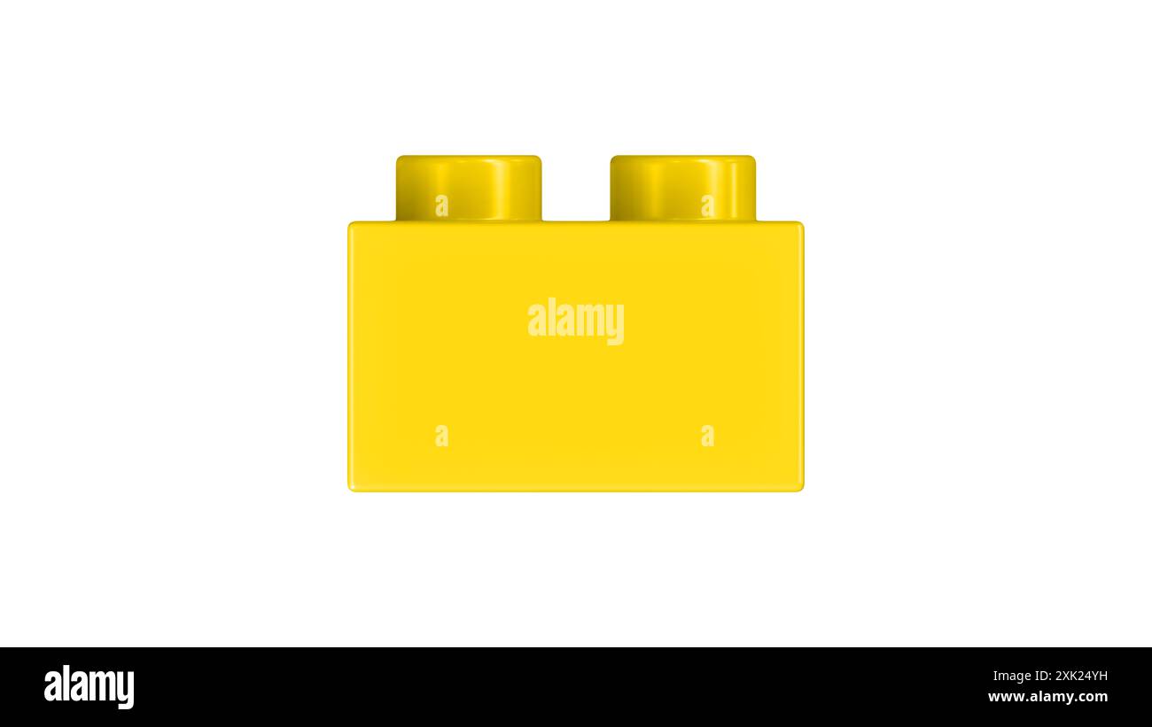 Gold Green Lego Block Isolated on a White Background. Close Up View of ...