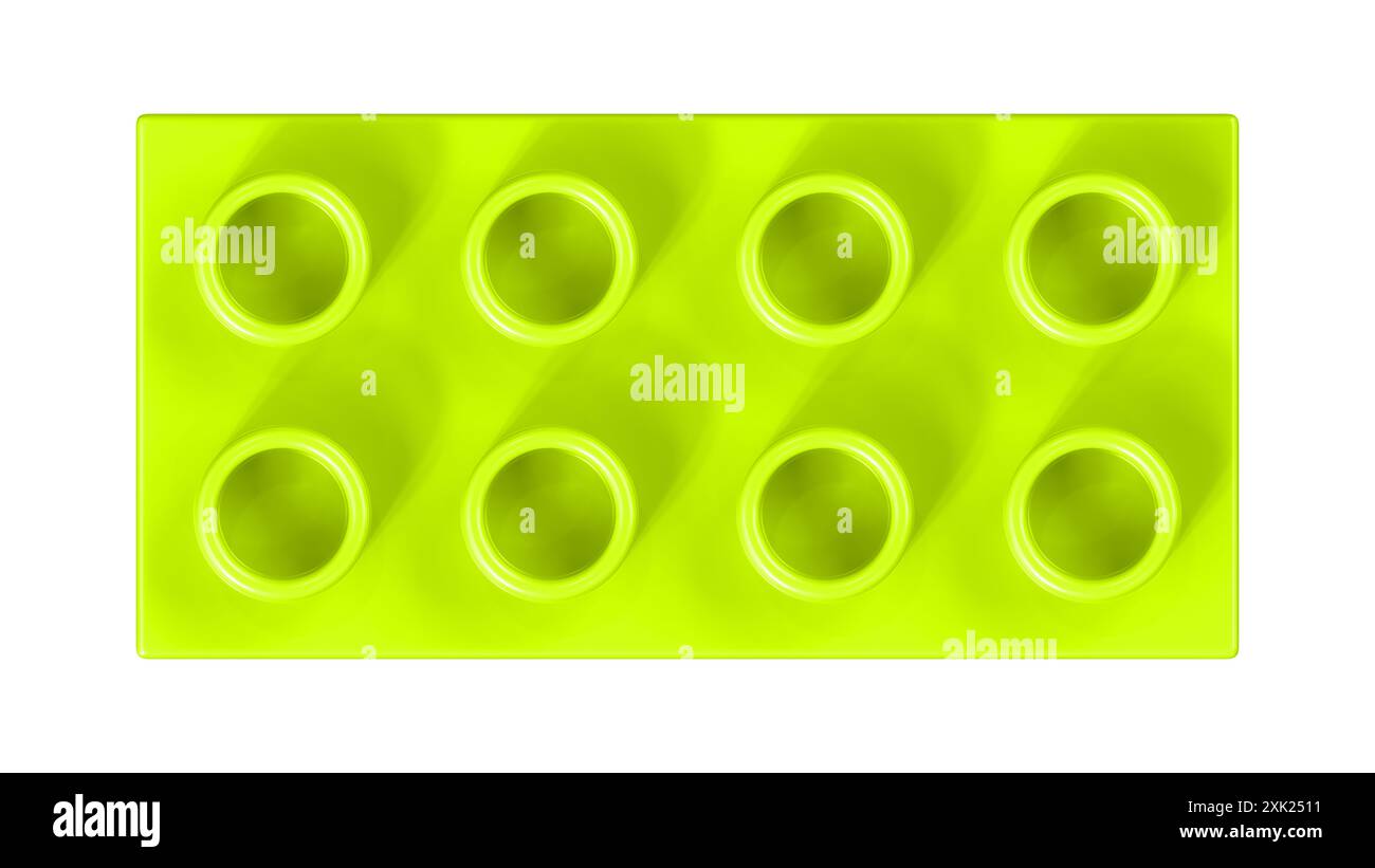 Lime Green Lego Block Isolated on a White Background. Close Up View of ...