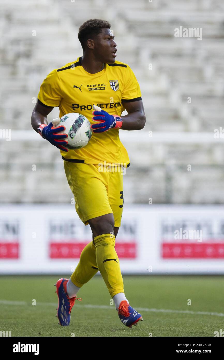 Antwerp, Belgium. 20th July, 2024. Parma's goalkeeper Zion Suzuki ...