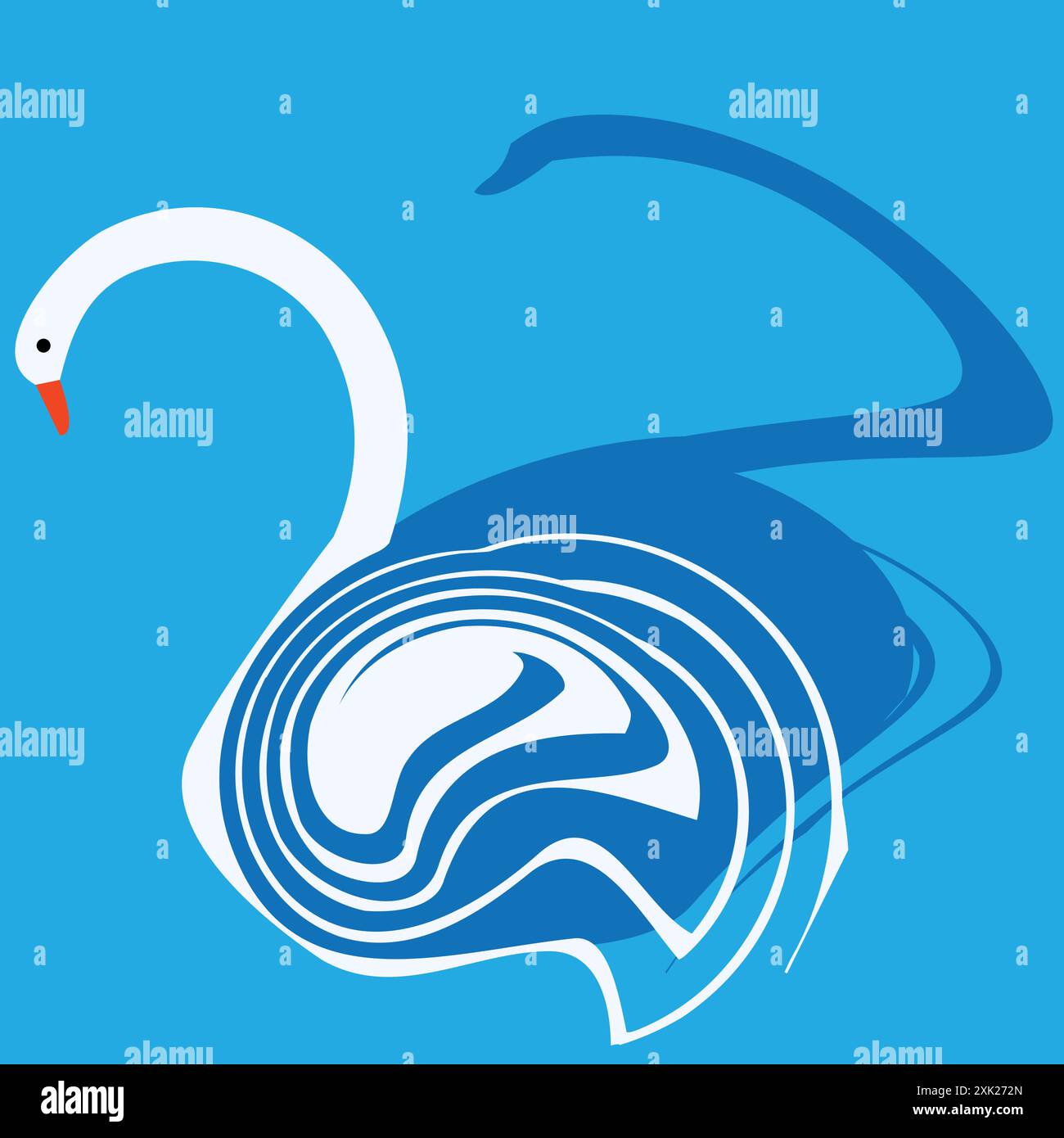 abstract swan on lake; flat design vector Stock Vector Image & Art - Alamy