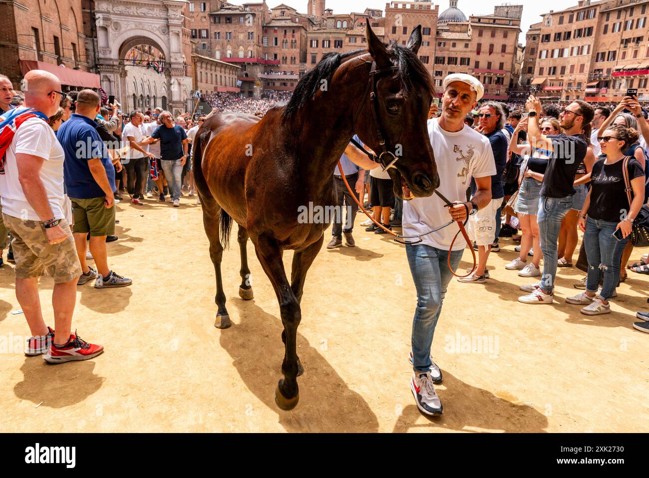The Pantera (Panther) Contrada Exit The Piazza Del Campo With Their ...