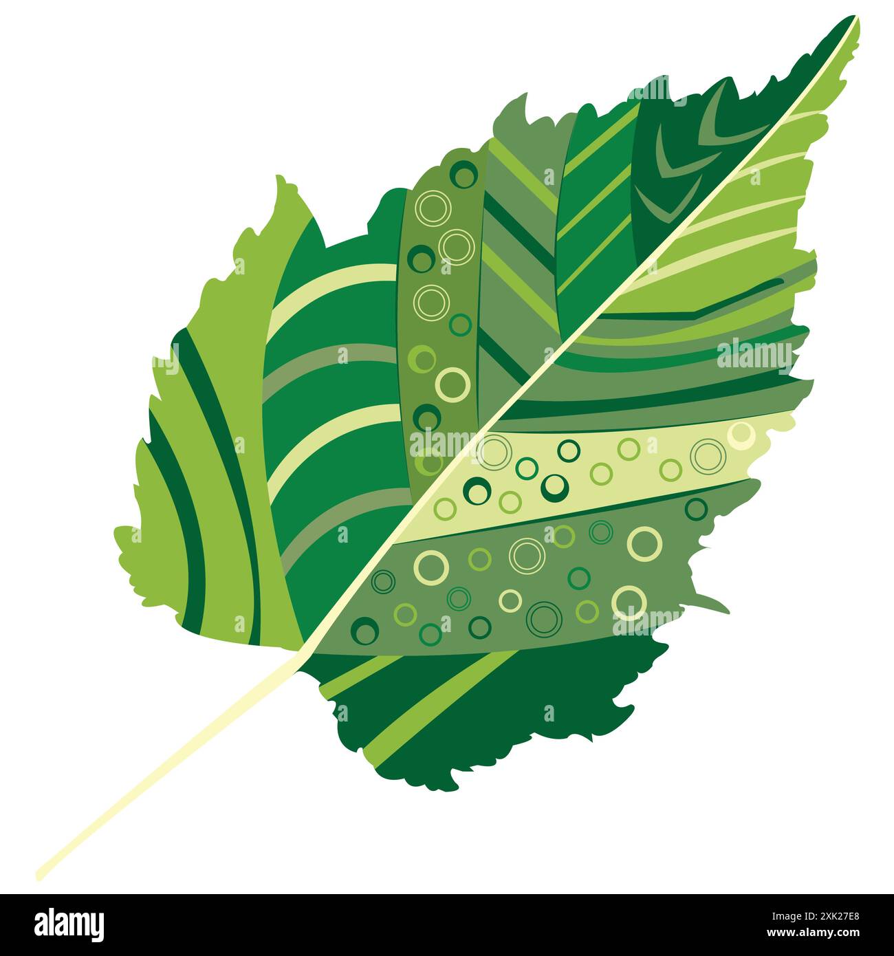 Creative birch tree leaf; geometrical decorated leaf logo Stock Vector ...