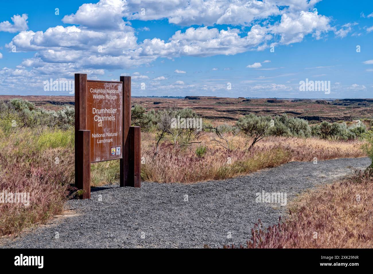 A sign at the entrance to the Drumheller Channels National Natural ...