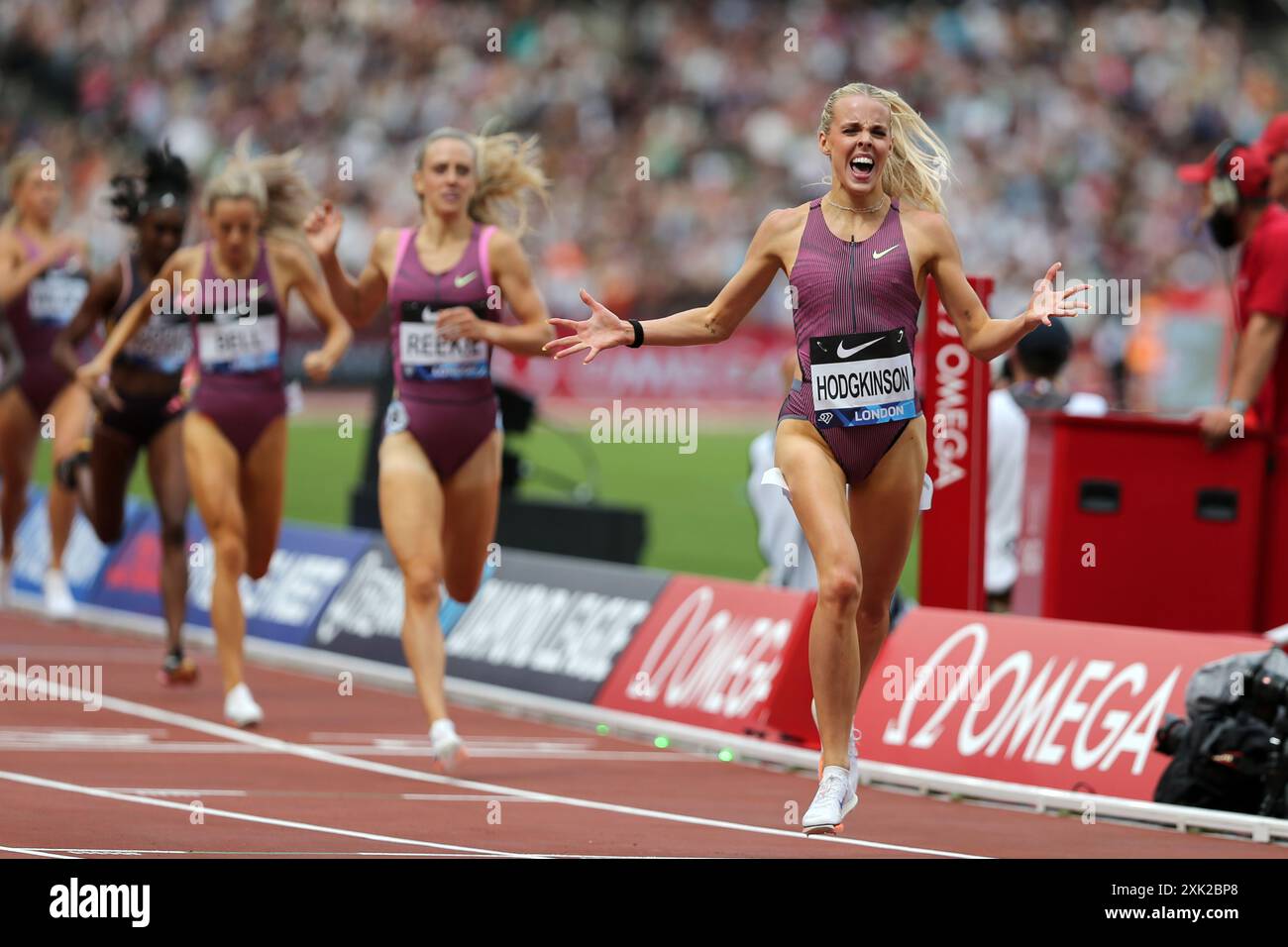 London, UK. 20th July, 2024. Keely HODGKINSON (Great Britain) winning ...