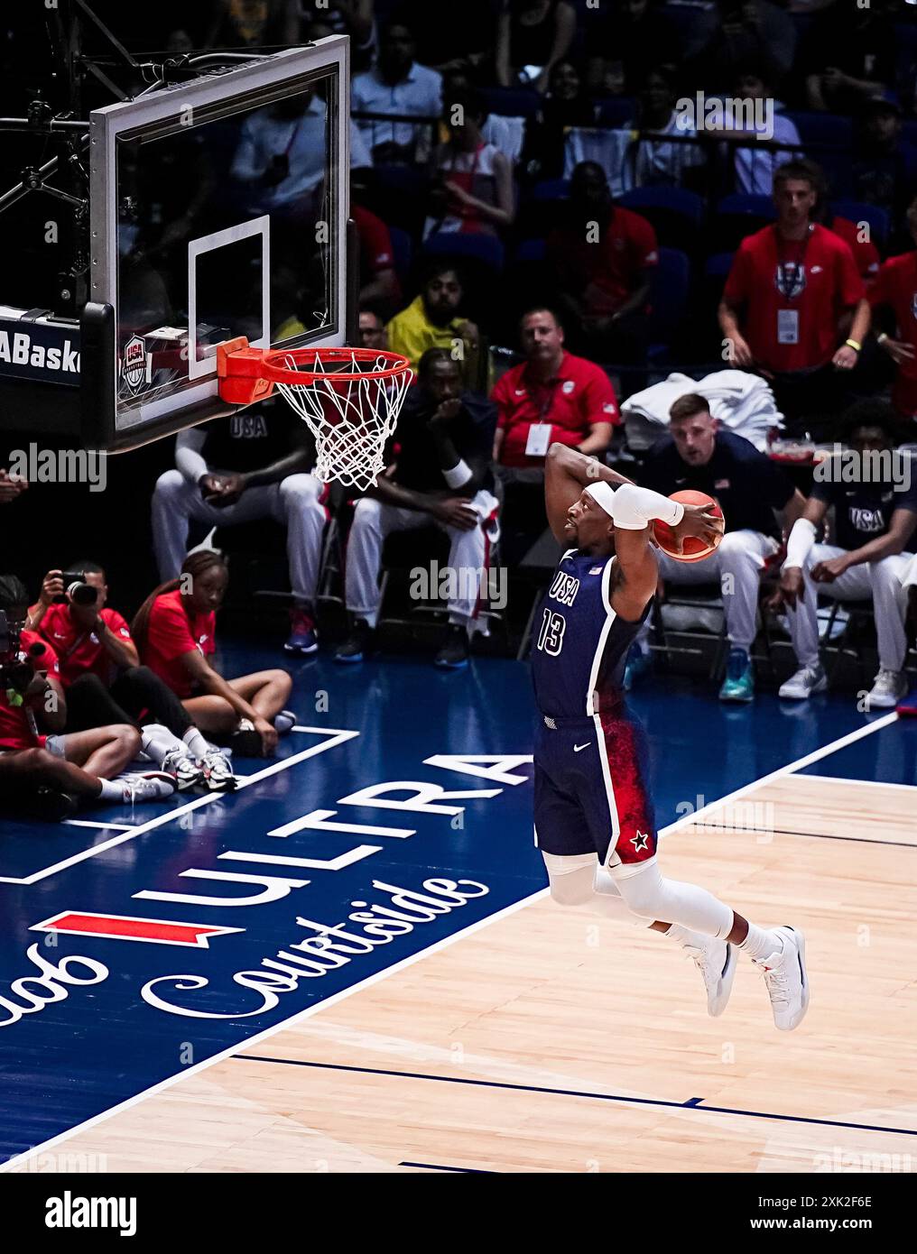 USA's Bam Adebayo in action during the 2024 USA Basketball Showcase at ...