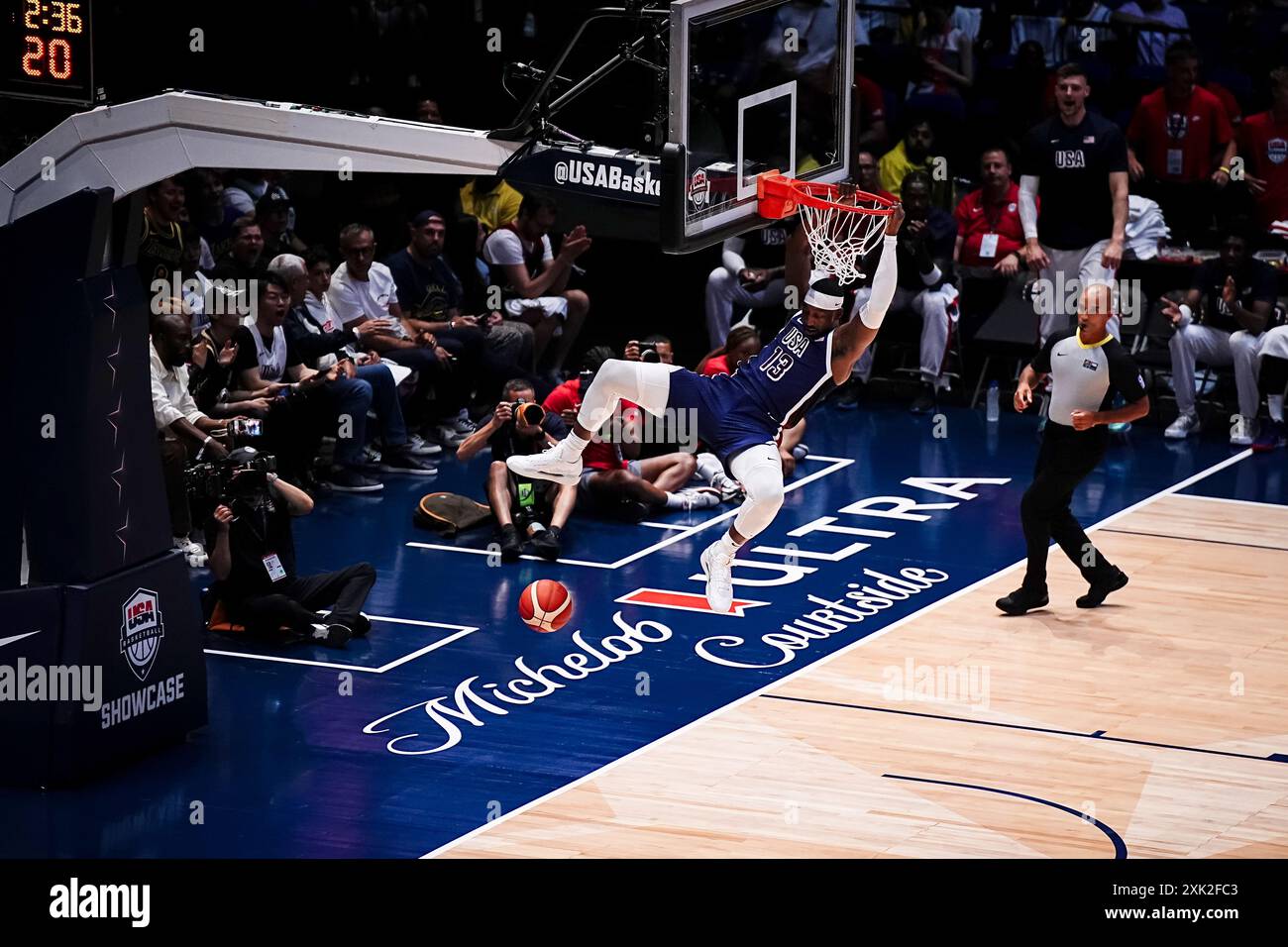 USA's Bam Adebayo in action during the 2024 USA Basketball Showcase at ...