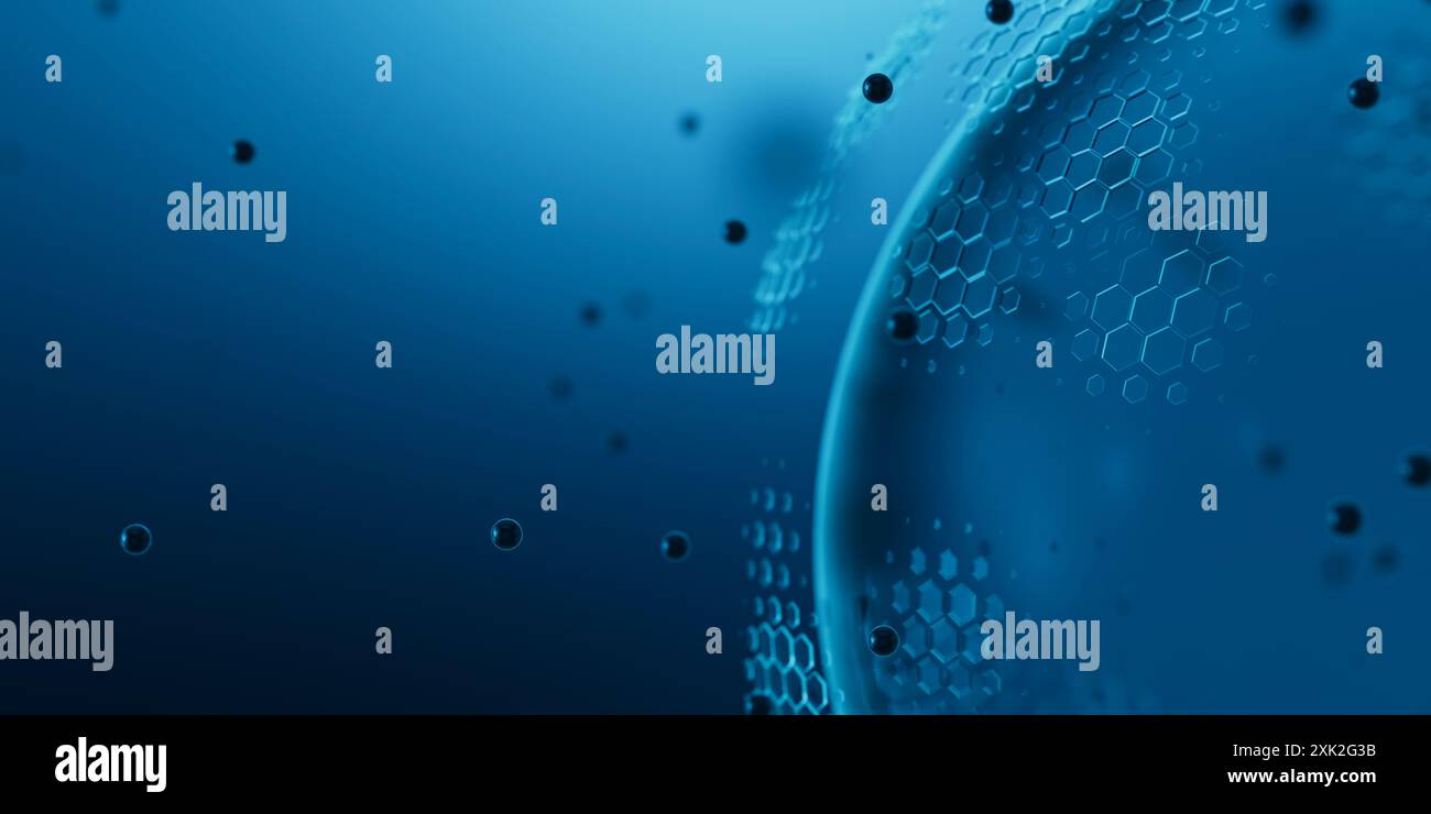 Cyber shield protection from infection. Dark blue power field concept ...