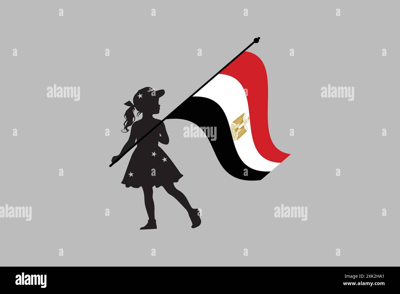 Egypt Girl With Flag Stock Vector Image And Art Alamy