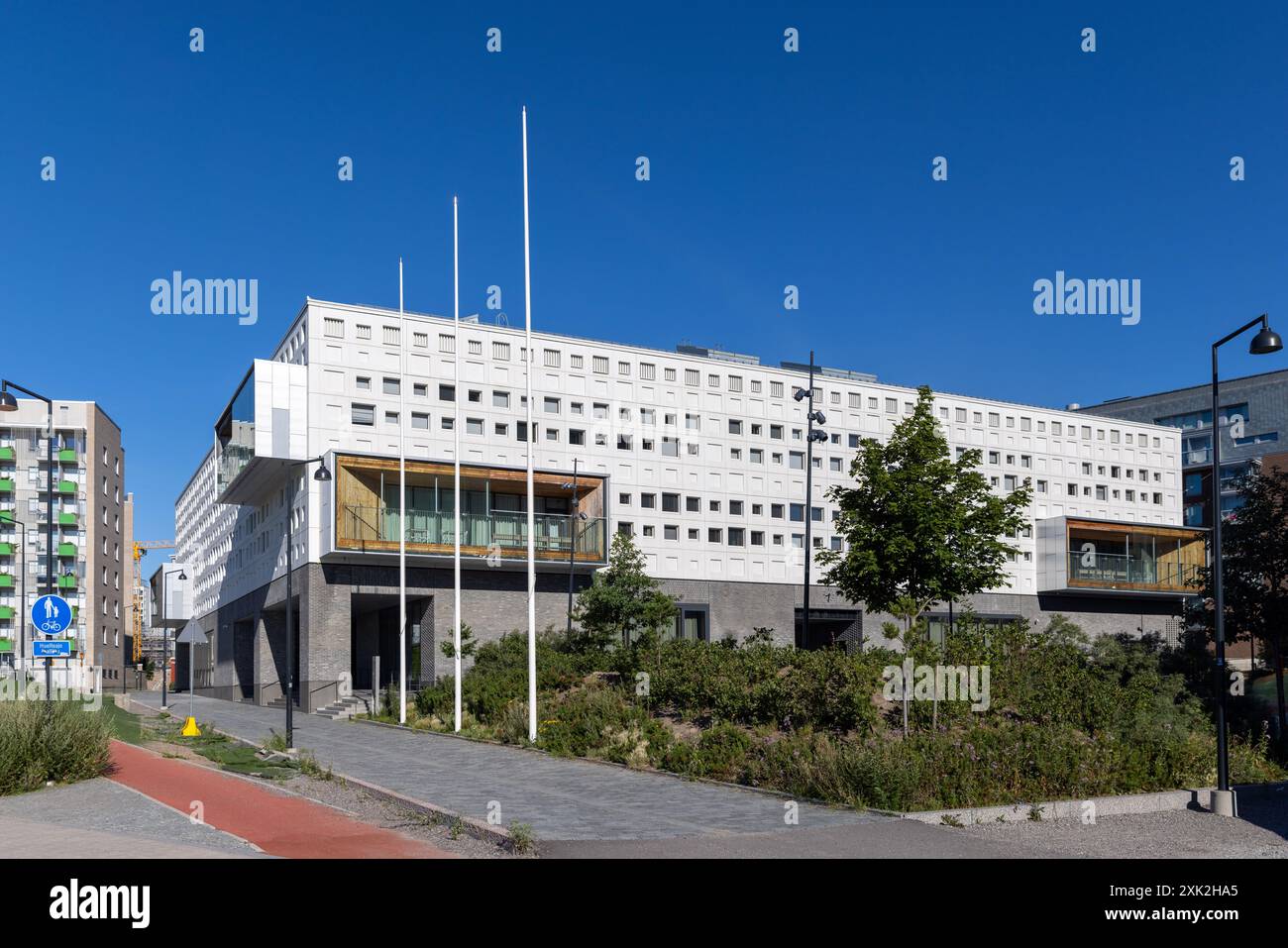 Modern residential buildings in Jätkäsaari district in southern part of ...