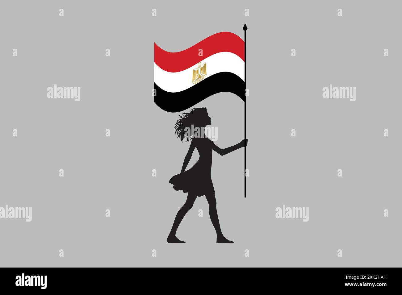 Egypt Girl With Flag Stock Vector Image And Art Alamy