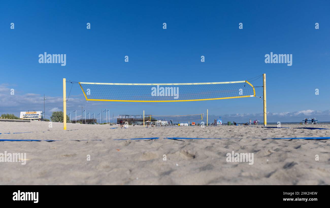 Beach Volleyball nets waiting for users in Estonian city Pärnu Stock Photo - Alamy