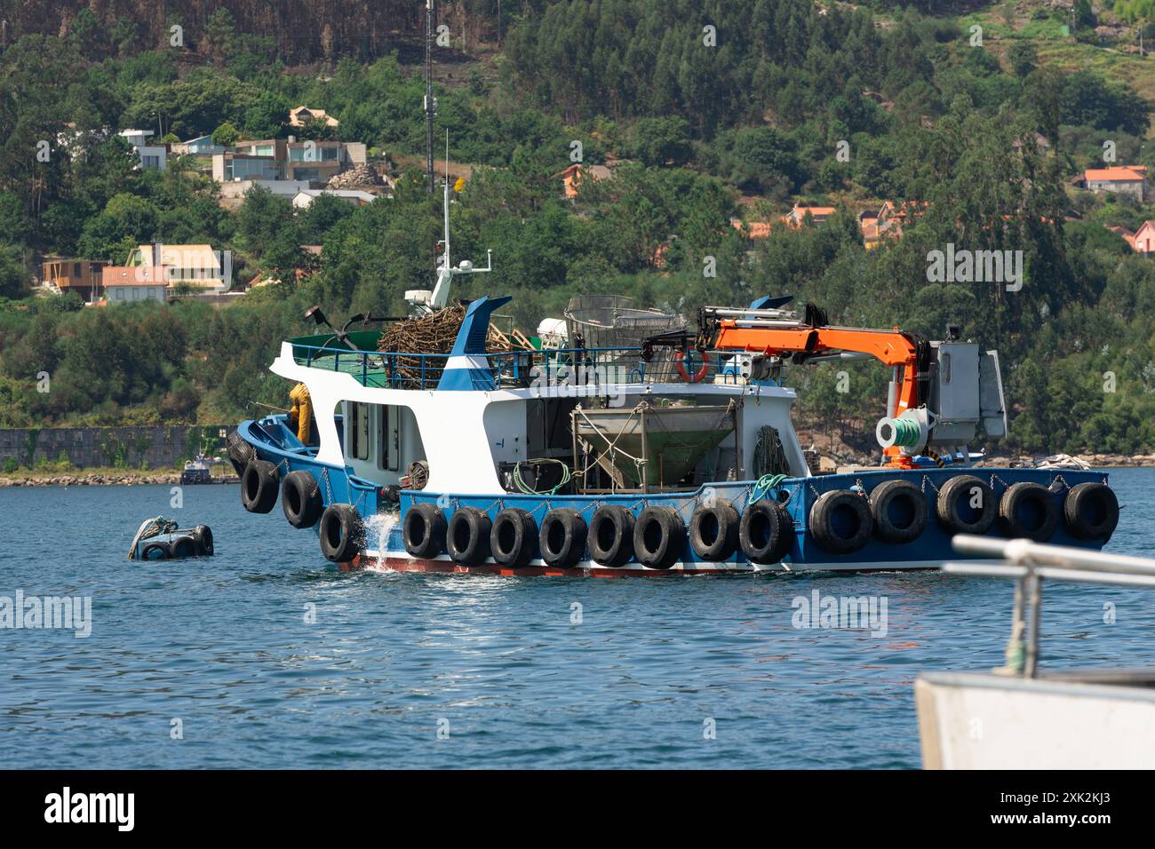 A specialized boat equipped with modern technology collects mussels in ...