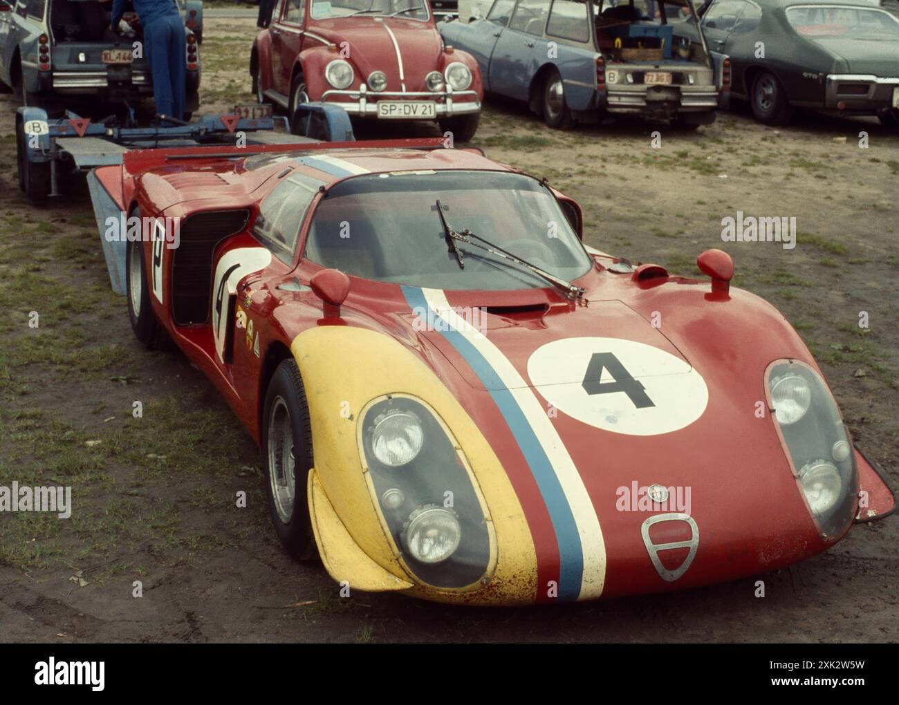 Race car in pits vintage Alfa Romeo Daytona Tipo 33/2, Germany 1968 ...
