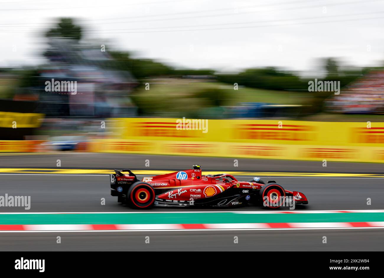 55 SAINZ Carlos (spa), Scuderia Ferrari SF-24, action during the Formula 1 Hungarian Grand Prix ...