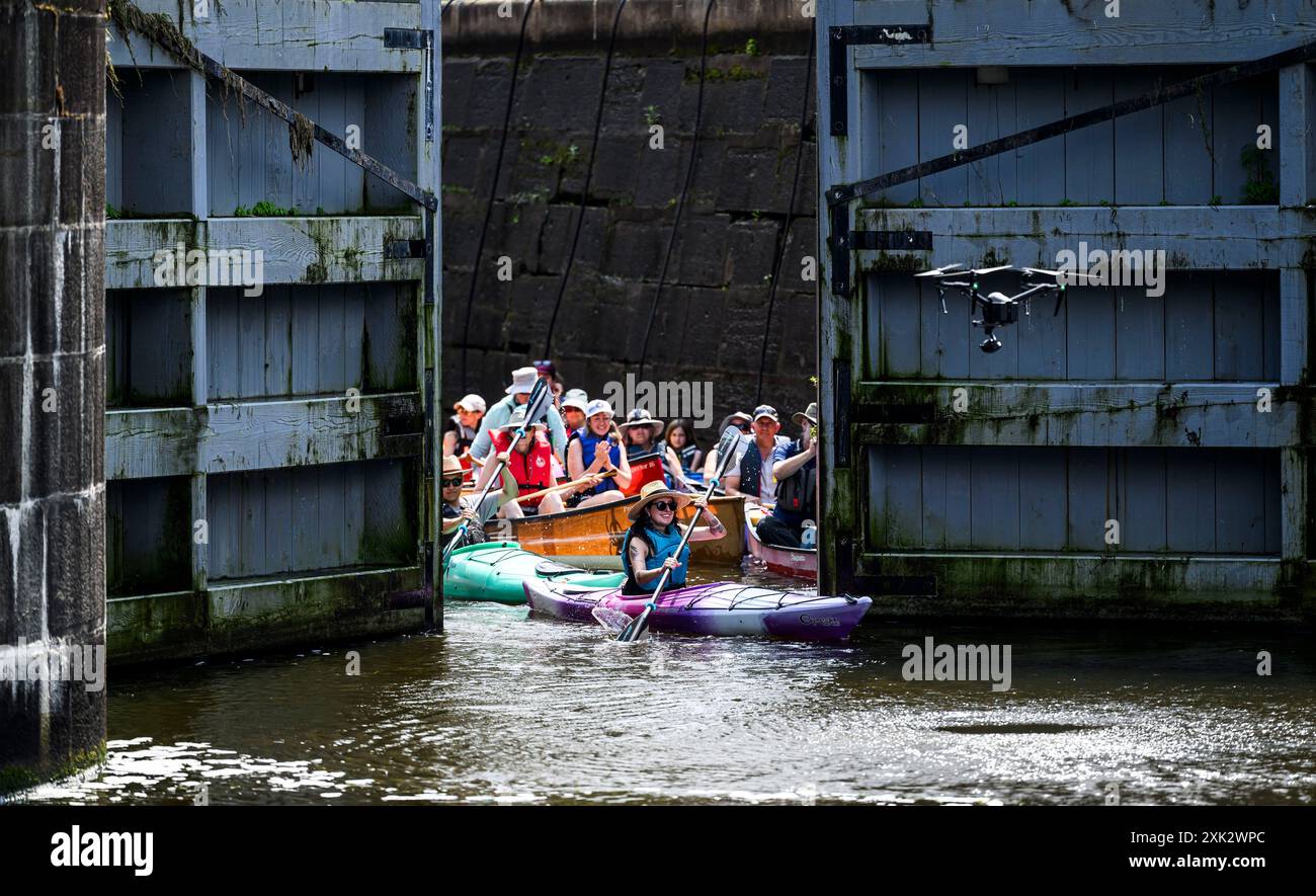 Ottawa, Can. 20th July, 2024. A kayaker is the first to exit the lower ...
