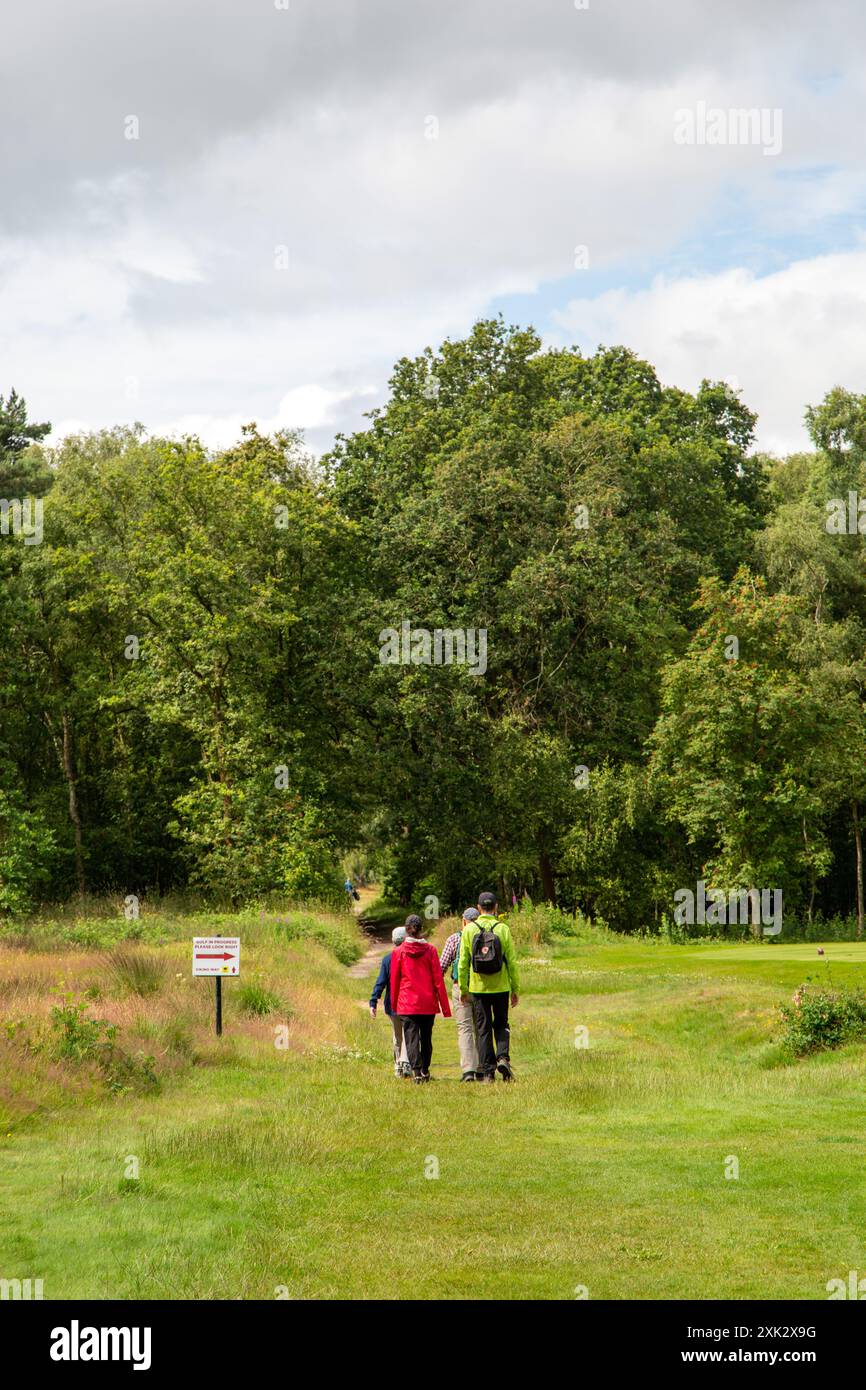 Group of walkers backpackers walking the Viking way long distance ...
