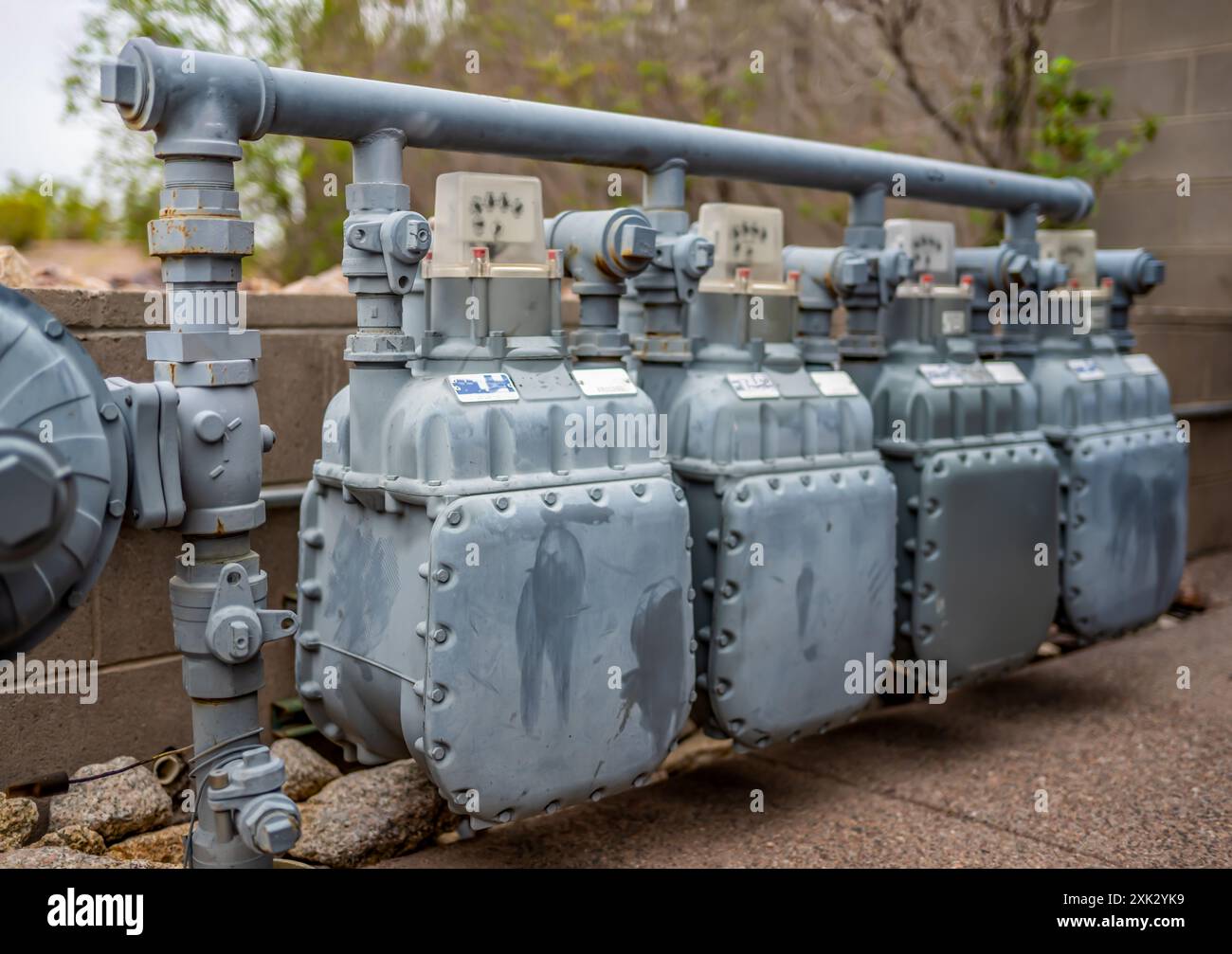 Row of gas meters hi-res stock photography and images - Alamy