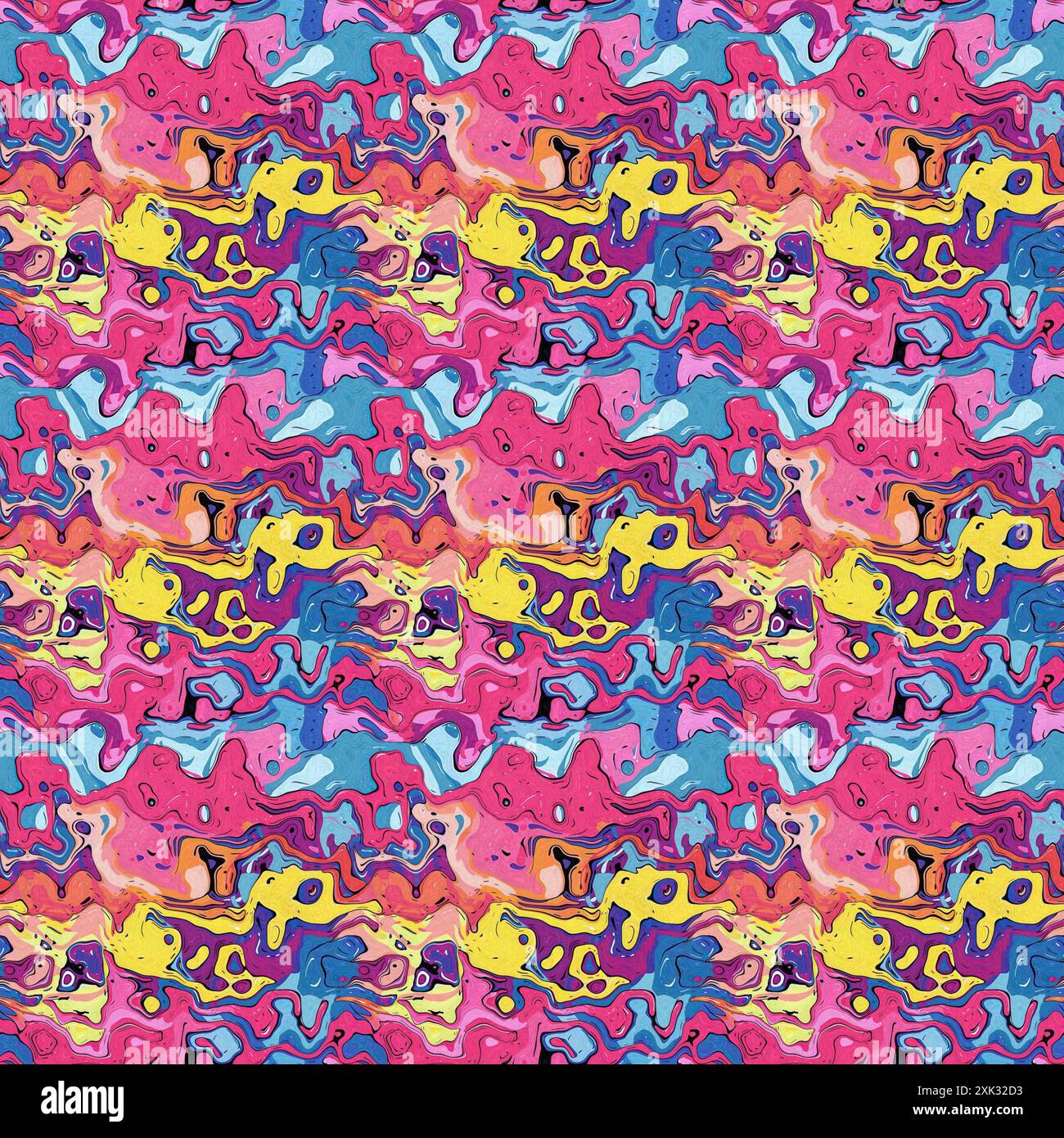 Whimsical ink splodge digital pattern with fun dripping paint effect ...