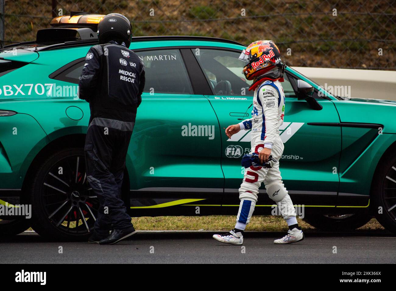 Budapest, Hungary - 20 JUL 2024 - #22 Yuki Tsunoda's crashed VCARB01 ...