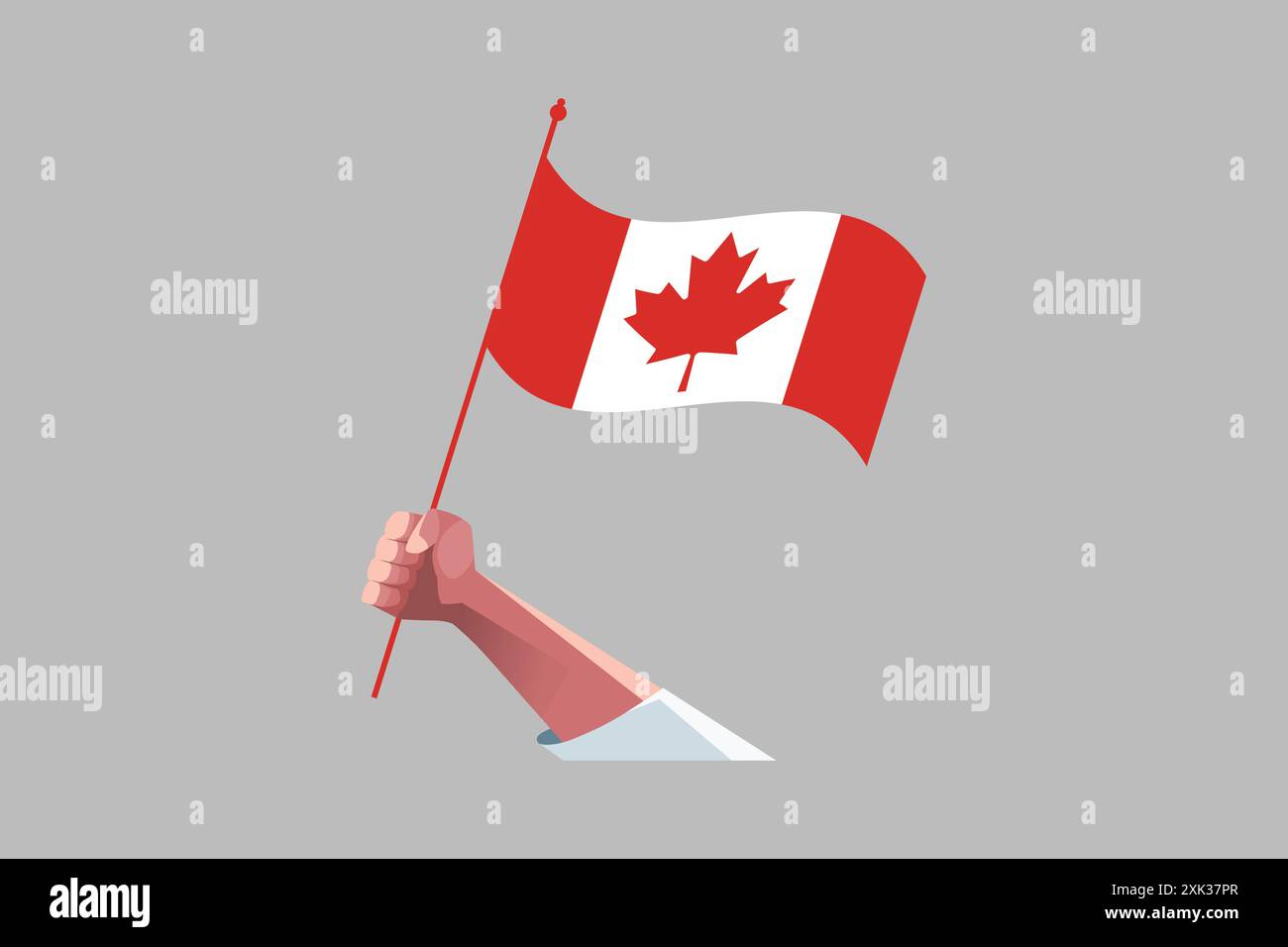 Holding a canadian flag Stock Vector Images - Alamy