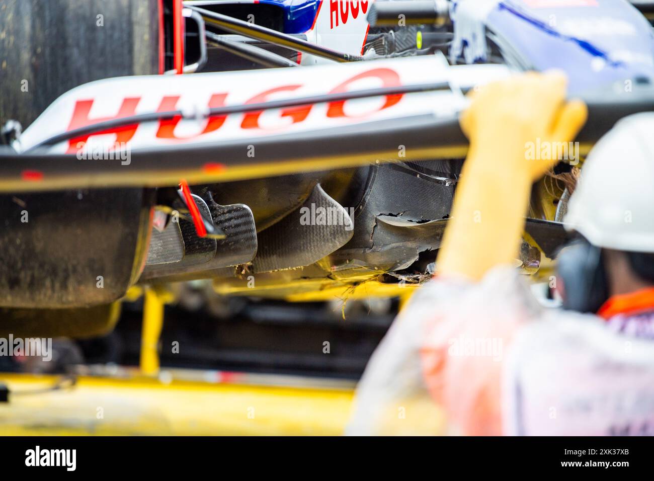 Budapest, Hungary - 20 JUL 2024 - #22 Yuki Tsunoda's crashed VCARB01 ...