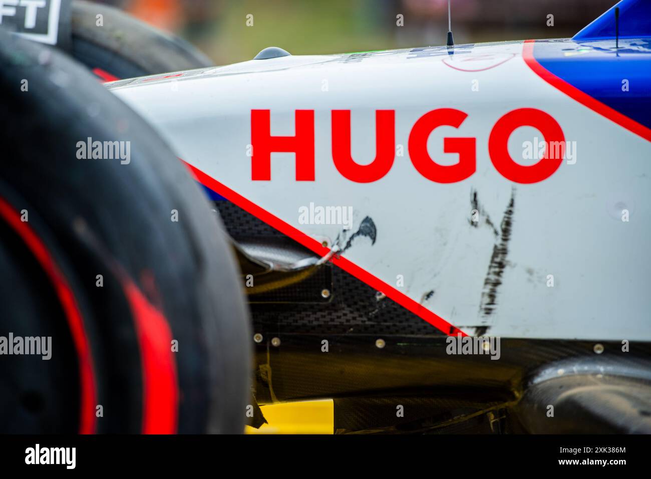 Budapest, Hungary - 20 JUL 2024 - #22 Yuki Tsunoda's crashed VCARB01 ...