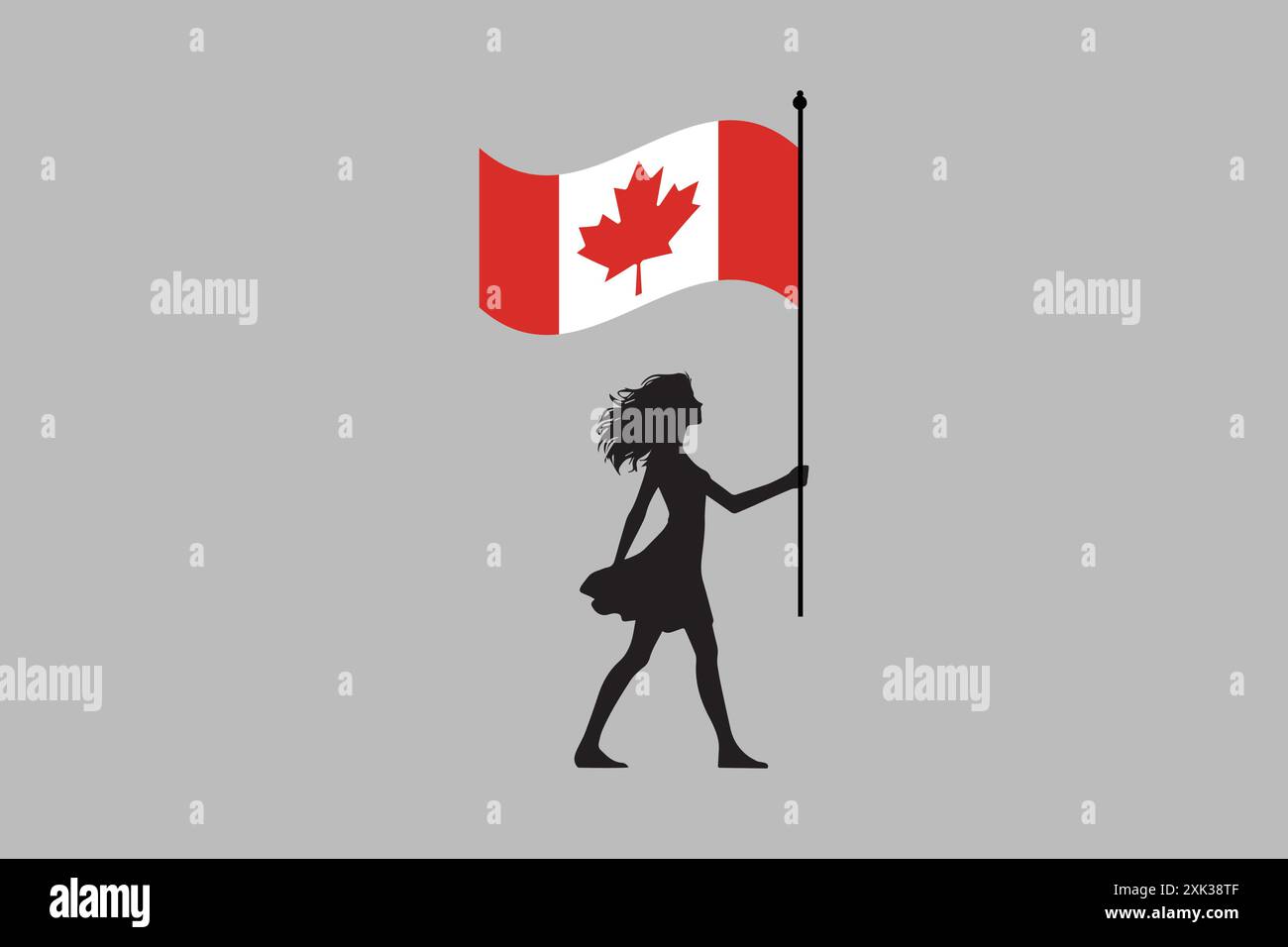 Girl canada flag Stock Vector Images - Alamy