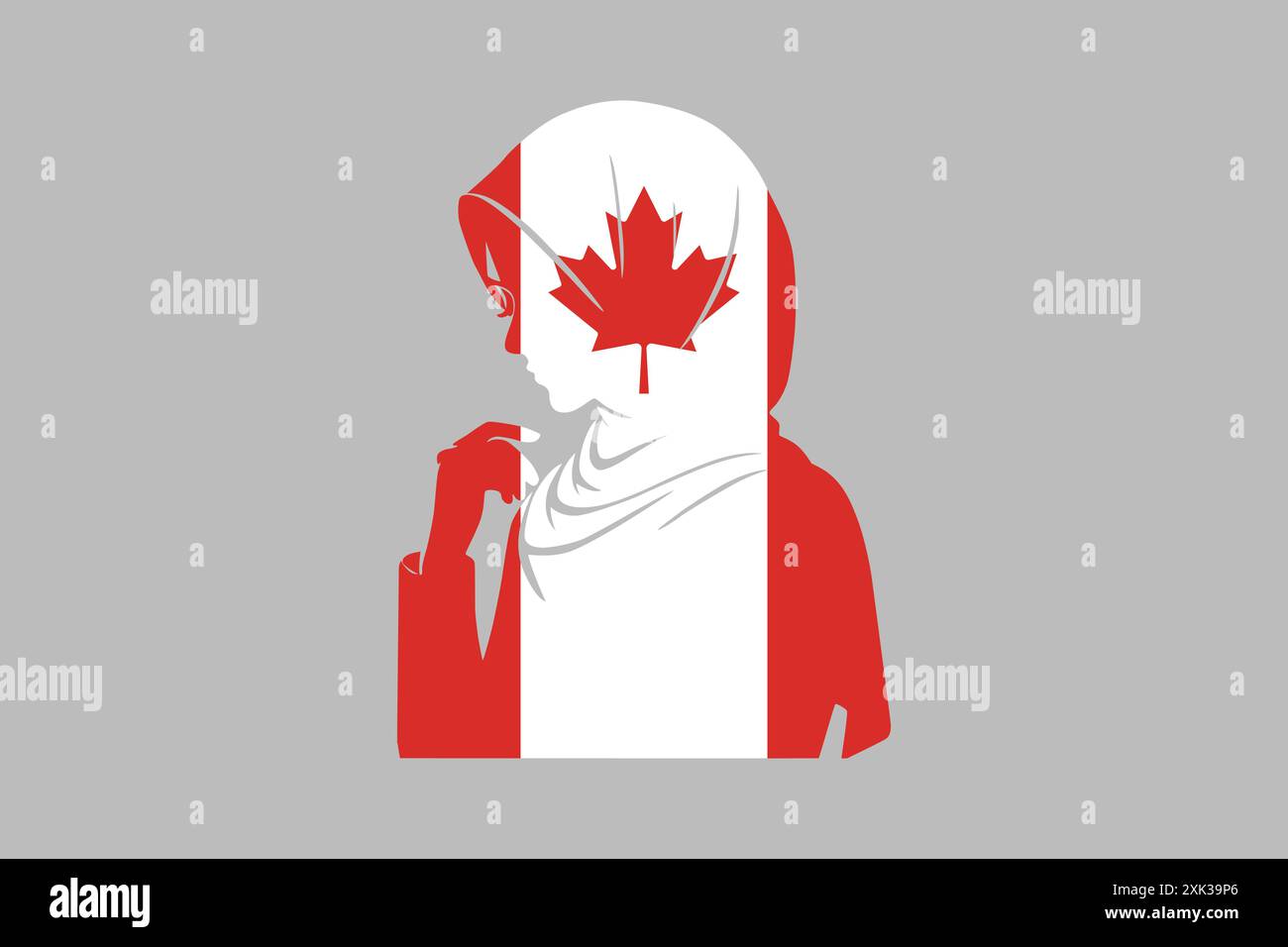 Canada Muslim girl wearing Canada flag hijab Stock Vector Image & Art ...