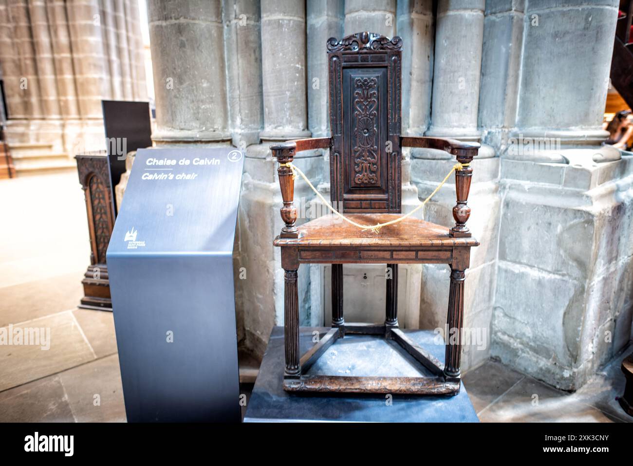 Calvin's Chair Saint Pierre Cathedral Geneva // GENEVA, Switzerland — A ...
