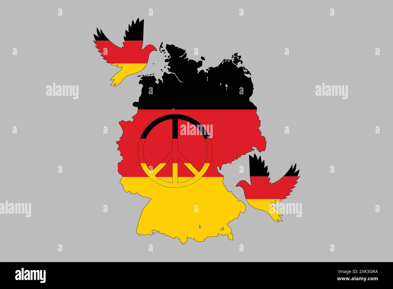Map of the Germany with the national flag of Germany Stock Vector Image ...