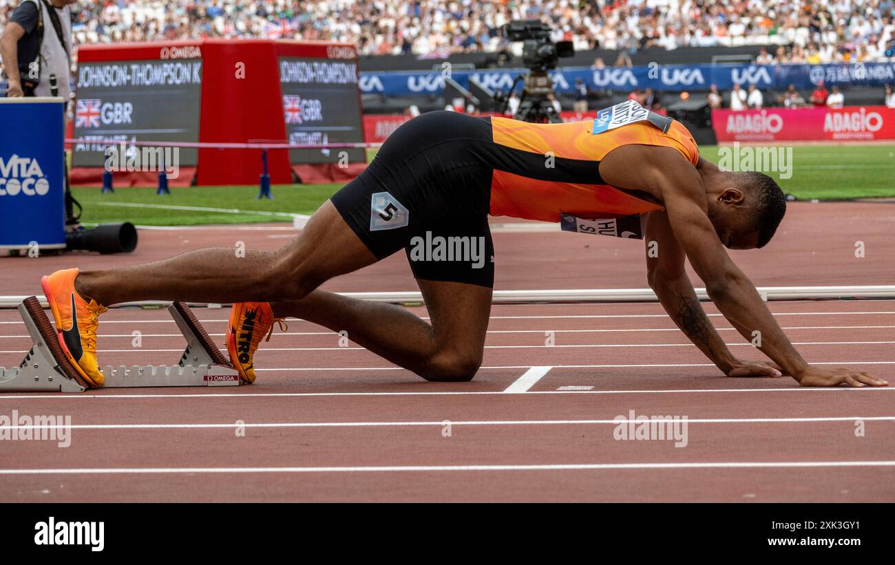 London, UK. 20 July 2024. Matthew Hudson-Smith (GB) in his starting ...