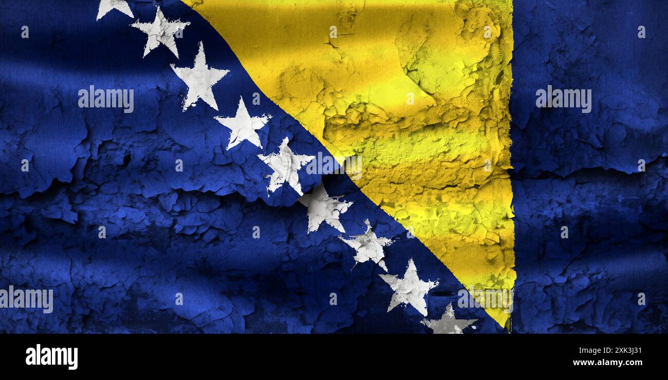Realistic bosnia flag waving hi-res stock photography and images - Alamy