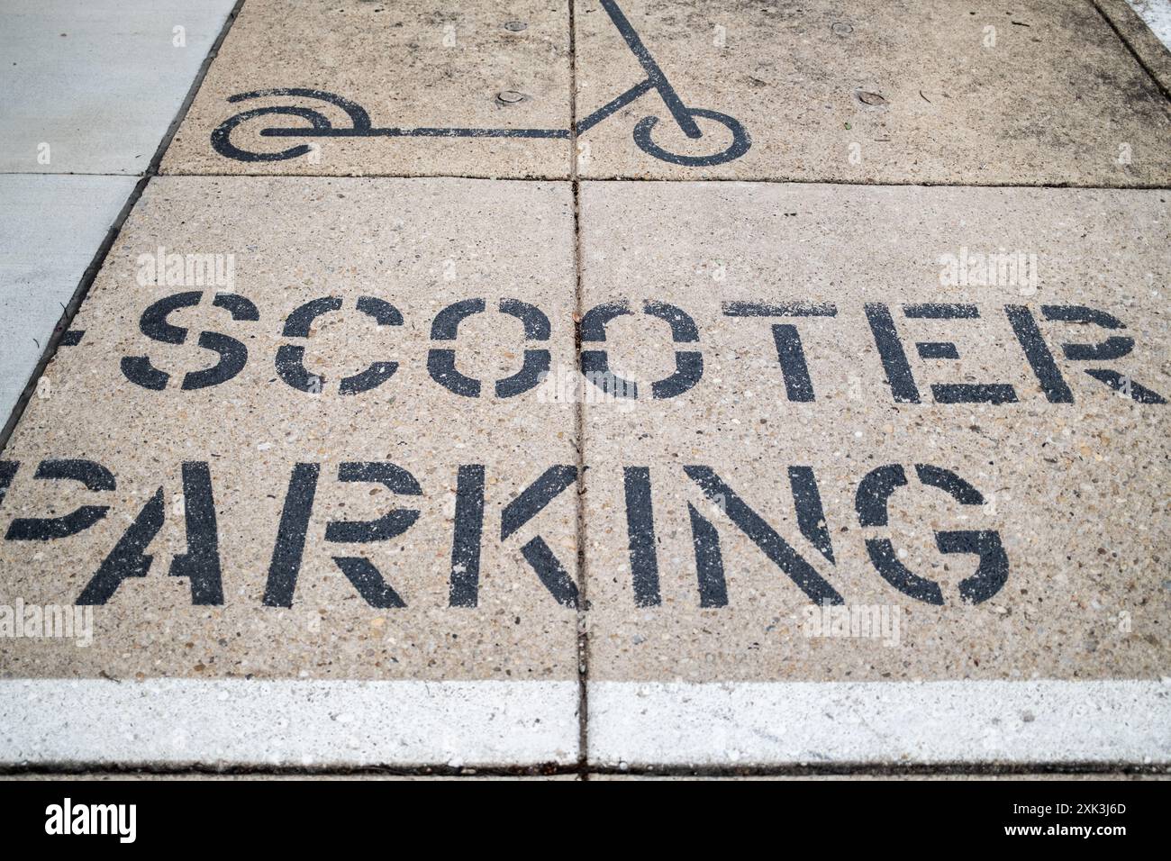 Scooter Parking Area Stencil On Sidewalk // A "Scooter Parking Area ...