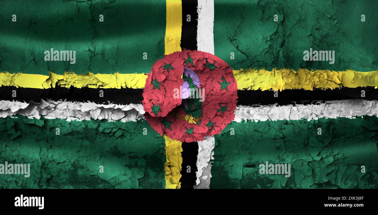 Realistic dominica flag waving hi-res stock photography and images - Alamy