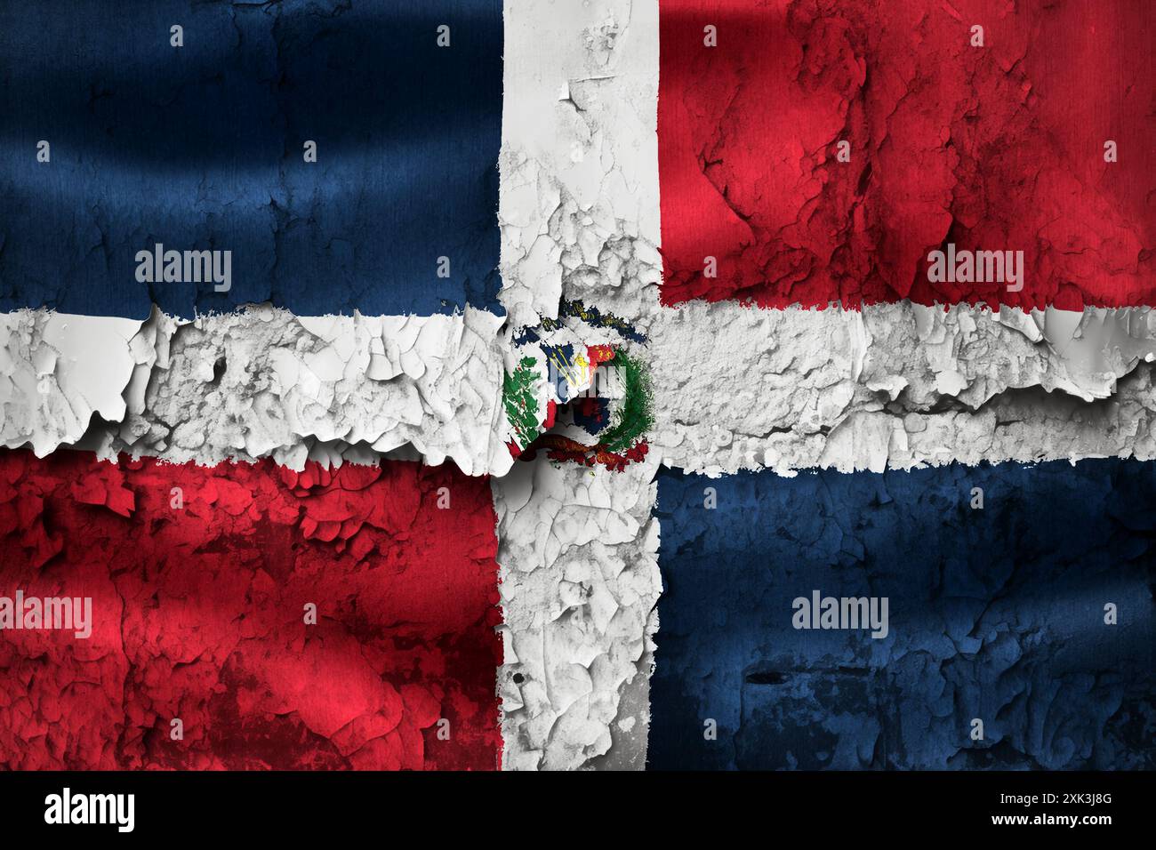 Dominican Republic flag - realistic waving fabric flag Stock Photo - Alamy