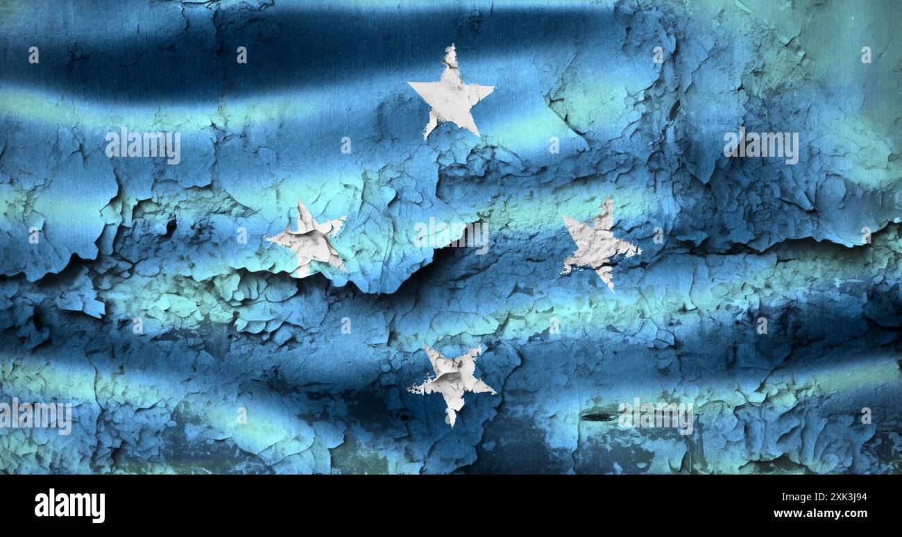 Micronesia flag - realistic waving fabric flag Stock Photo - Alamy