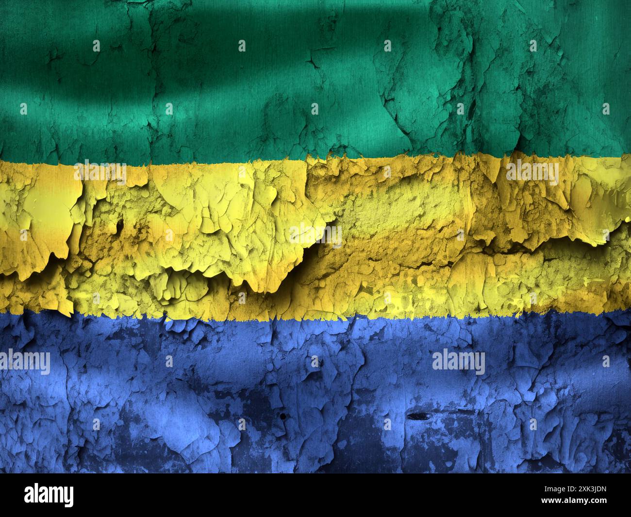 Gabon flag - realistic waving fabric flag Stock Photo - Alamy