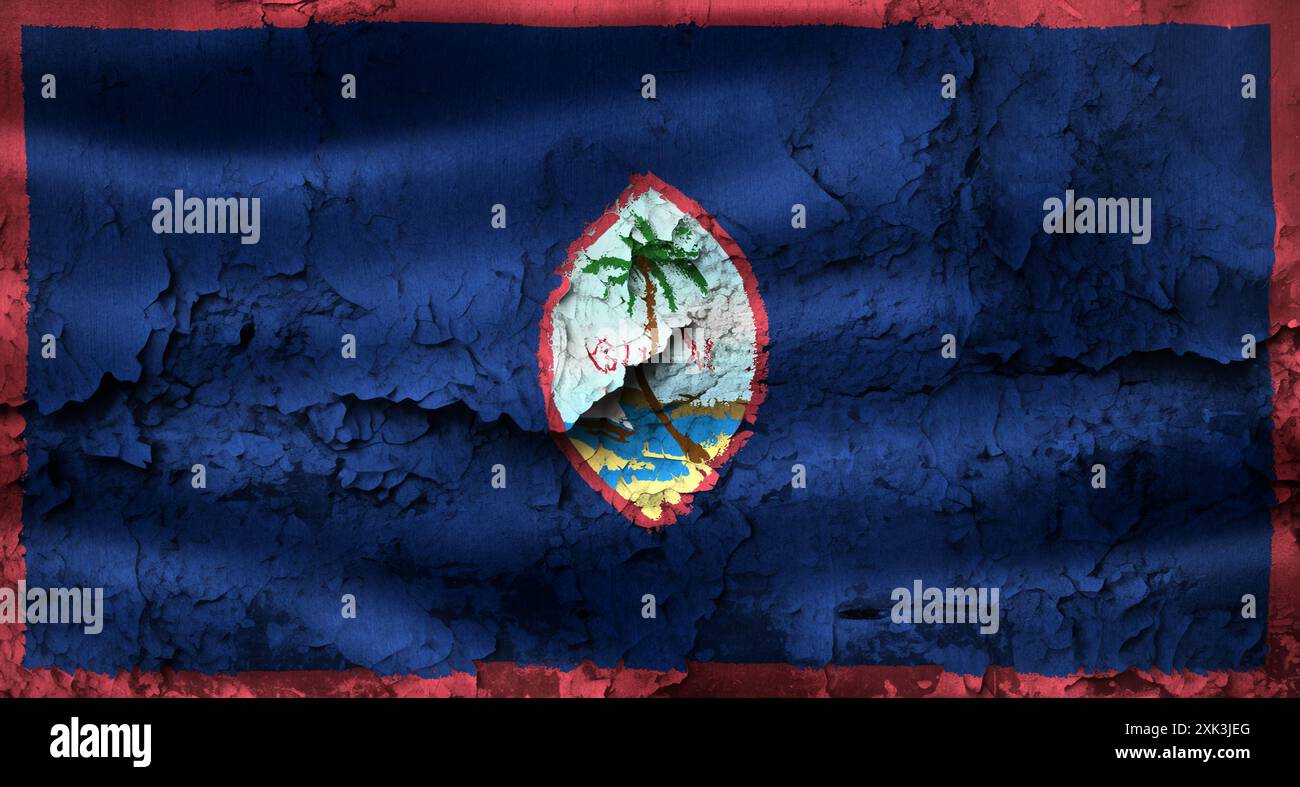 Guam flag - realistic waving fabric flag Stock Photo - Alamy