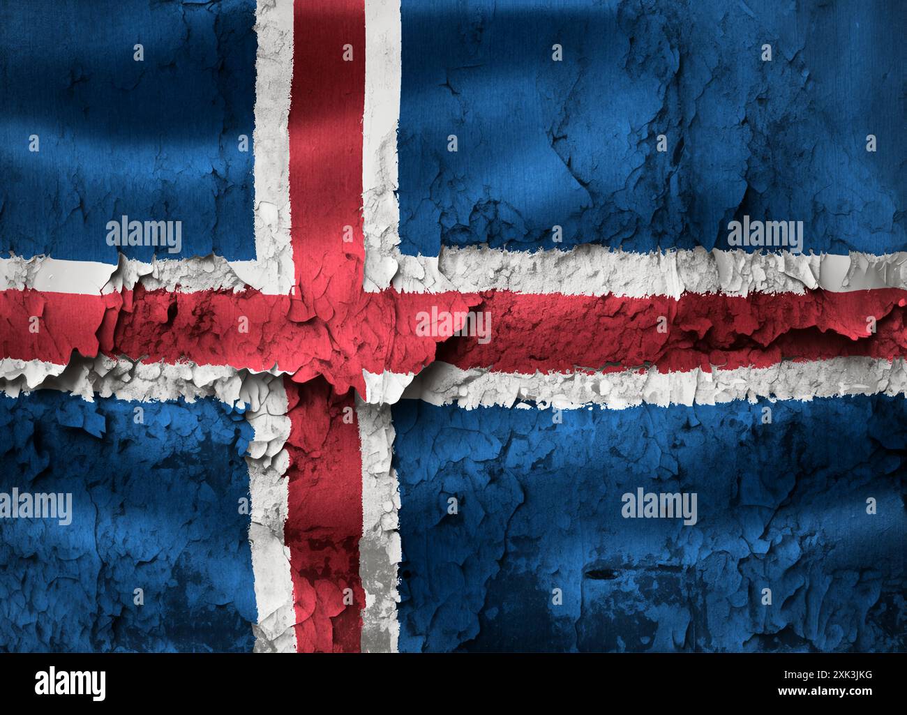 Iceland flag - realistic waving fabric flag Stock Photo - Alamy