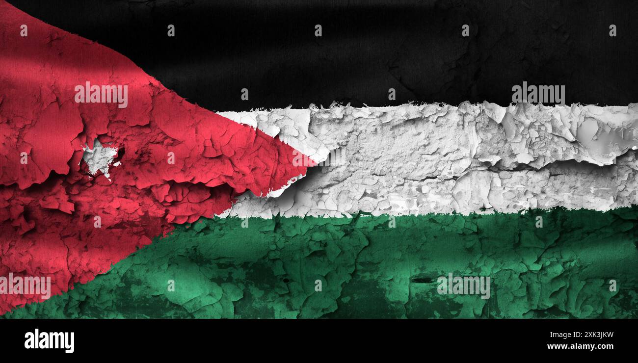 Jordan flag - realistic waving fabric flag Stock Photo - Alamy