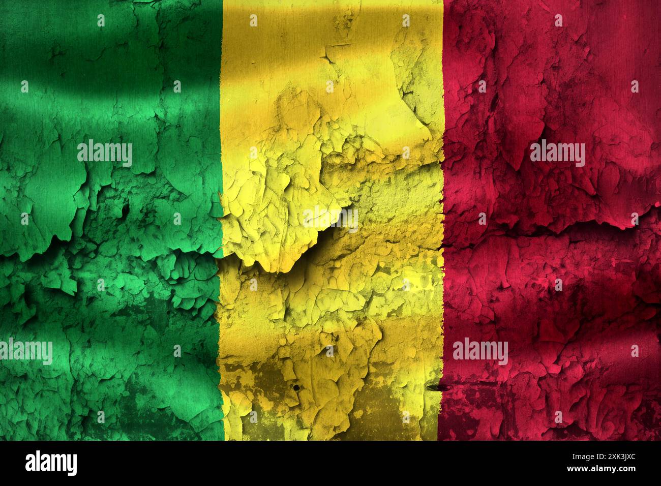 Mali flag - realistic waving fabric flag Stock Photo - Alamy