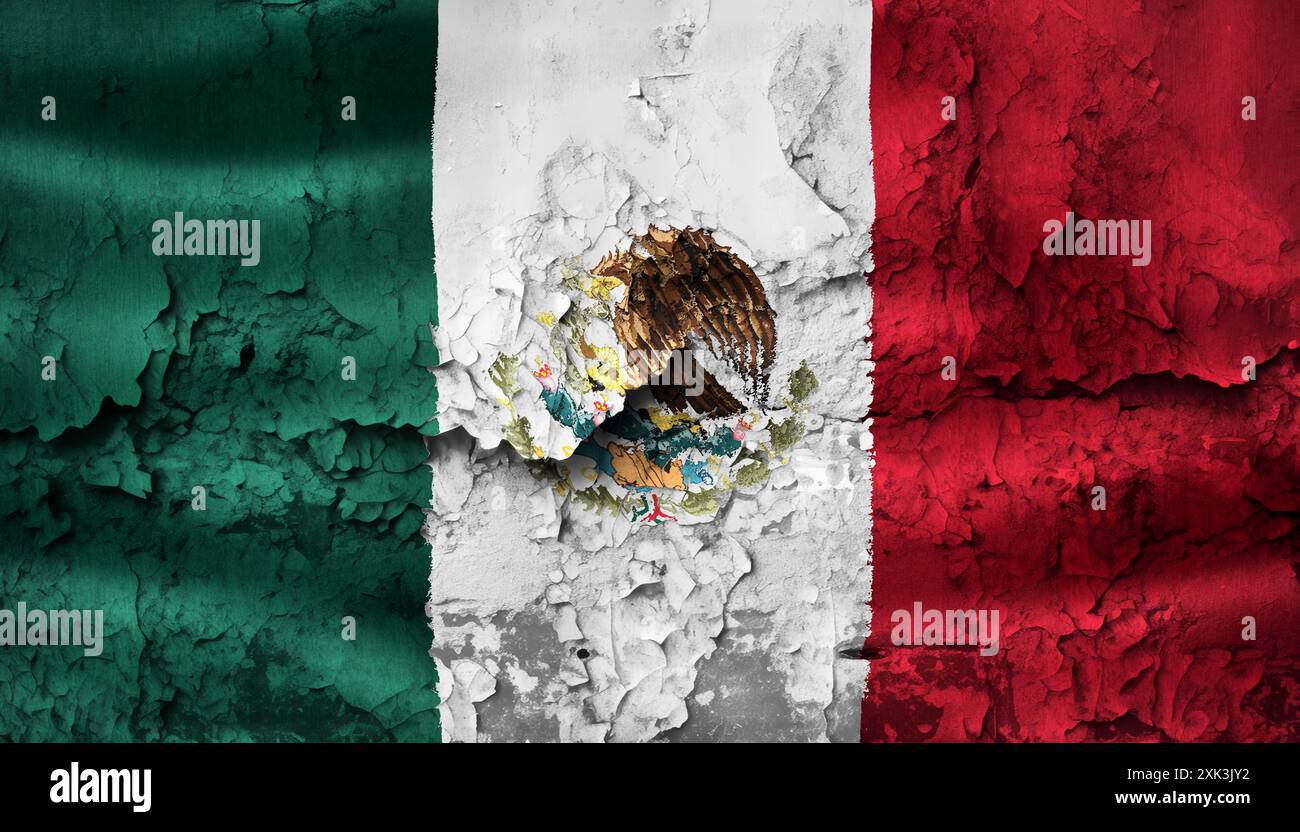 Mexico flag - realistic waving fabric flag Stock Photo - Alamy
