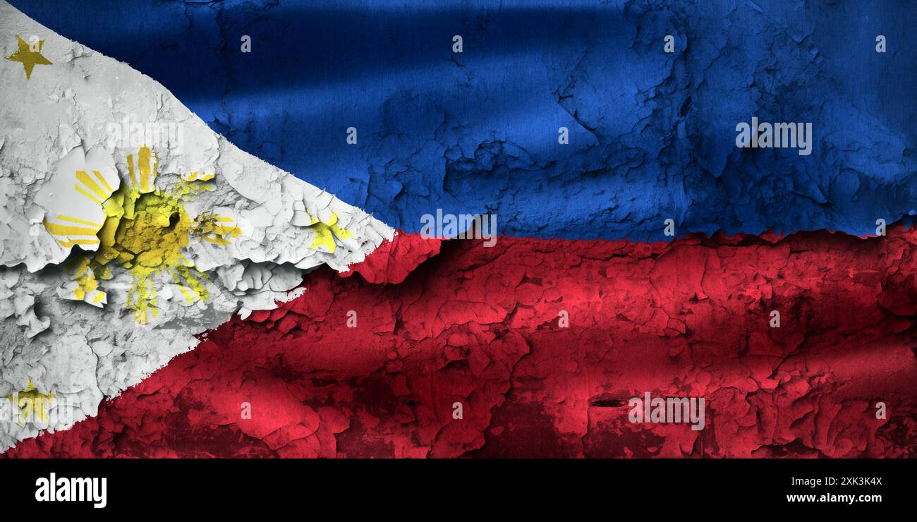 Philippines flag - realistic waving fabric flag Stock Photo - Alamy