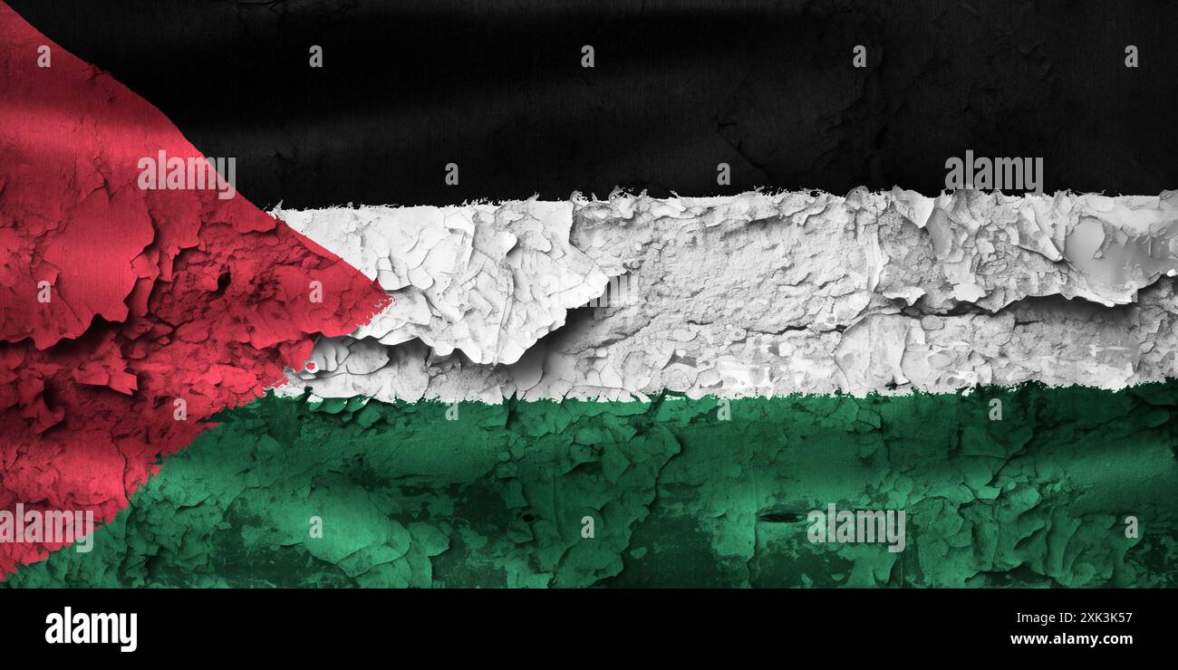 Palestine flag - realistic waving fabric flag Stock Photo - Alamy