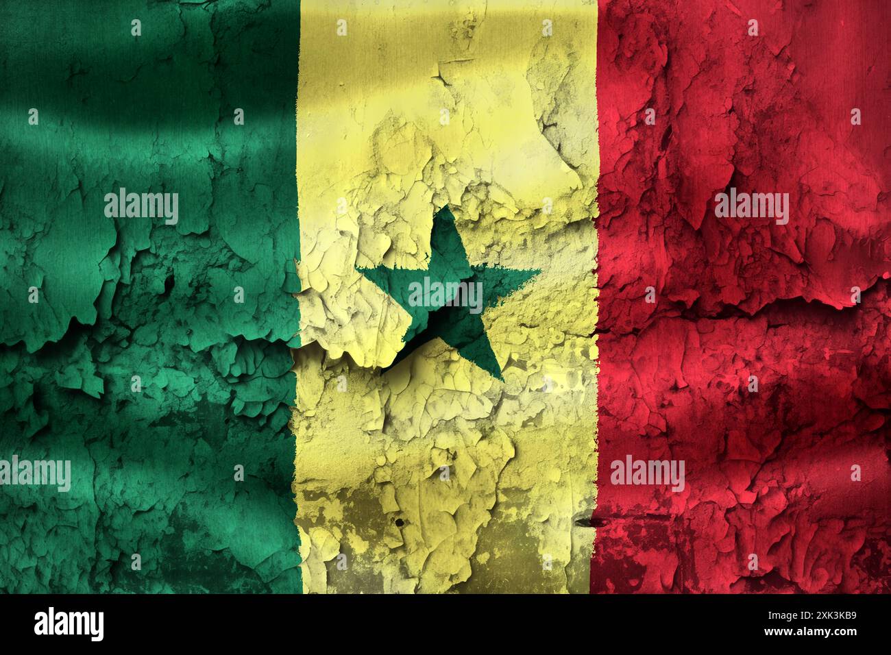 3D-Illustration of a Senegal flag - realistic waving fabric flag Stock ...