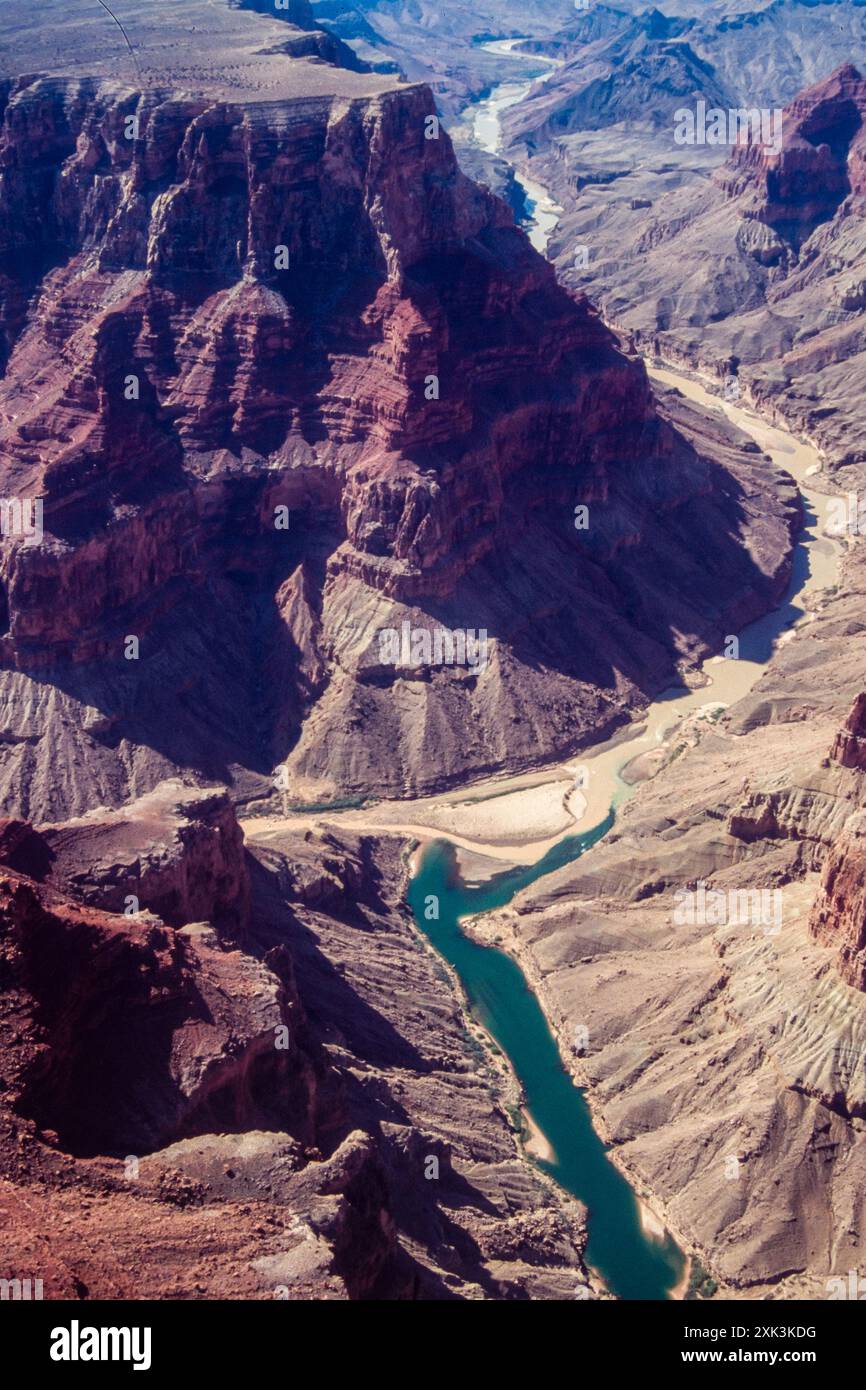 September 1990: An aerial view looking east of the confluence of the ...