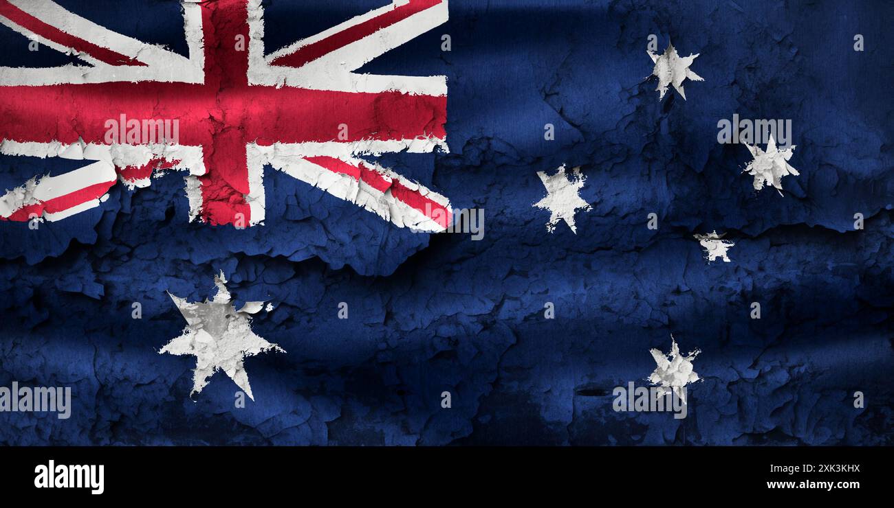 Australia flag - realistic waving fabric flag Stock Photo - Alamy